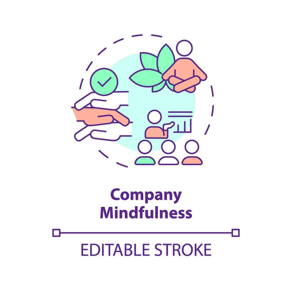 2D editable multicolor icon company mindfulness concept, isolated ... 2D editable multicolor icon company mindfulness concept, isolated ...