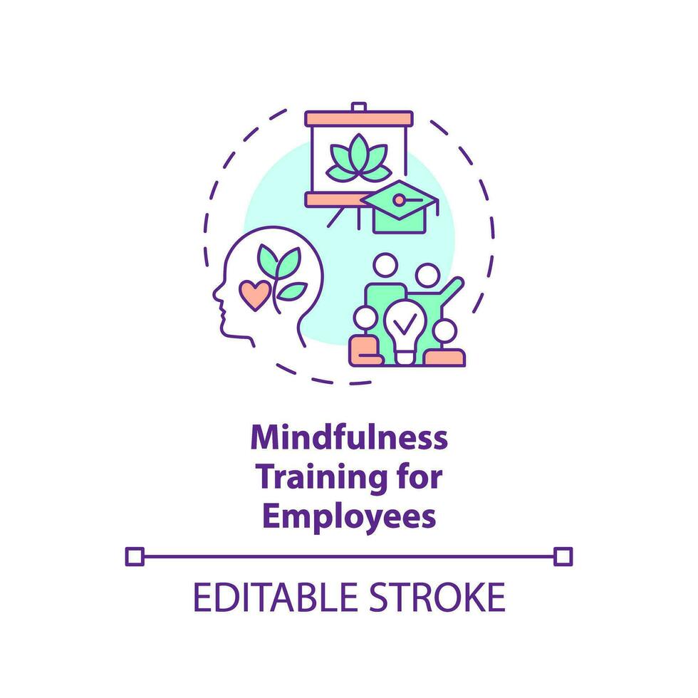 2D editable multicolor icon mindfulness training for employees concept ... 2D editable multicolor icon mindfulness training for employees concept ...