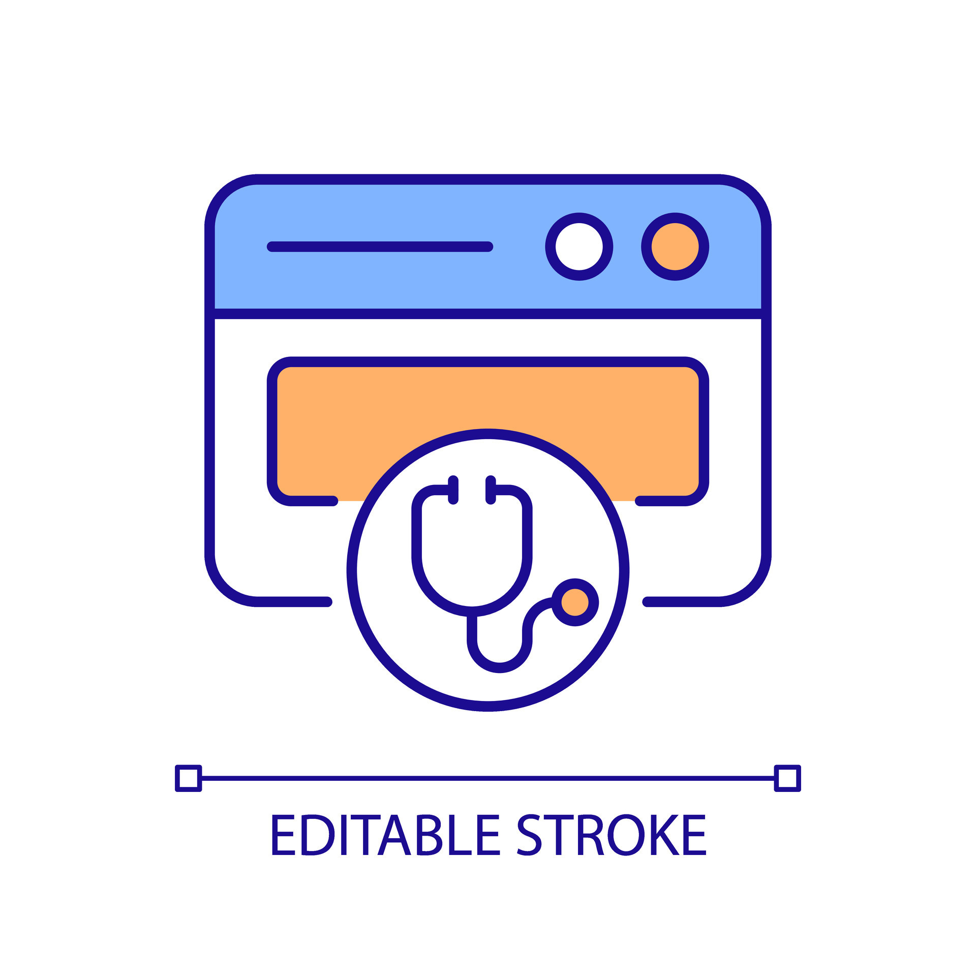 2d Editable Implement In Practice Icon Representing Health Interoperability Resources Isolated