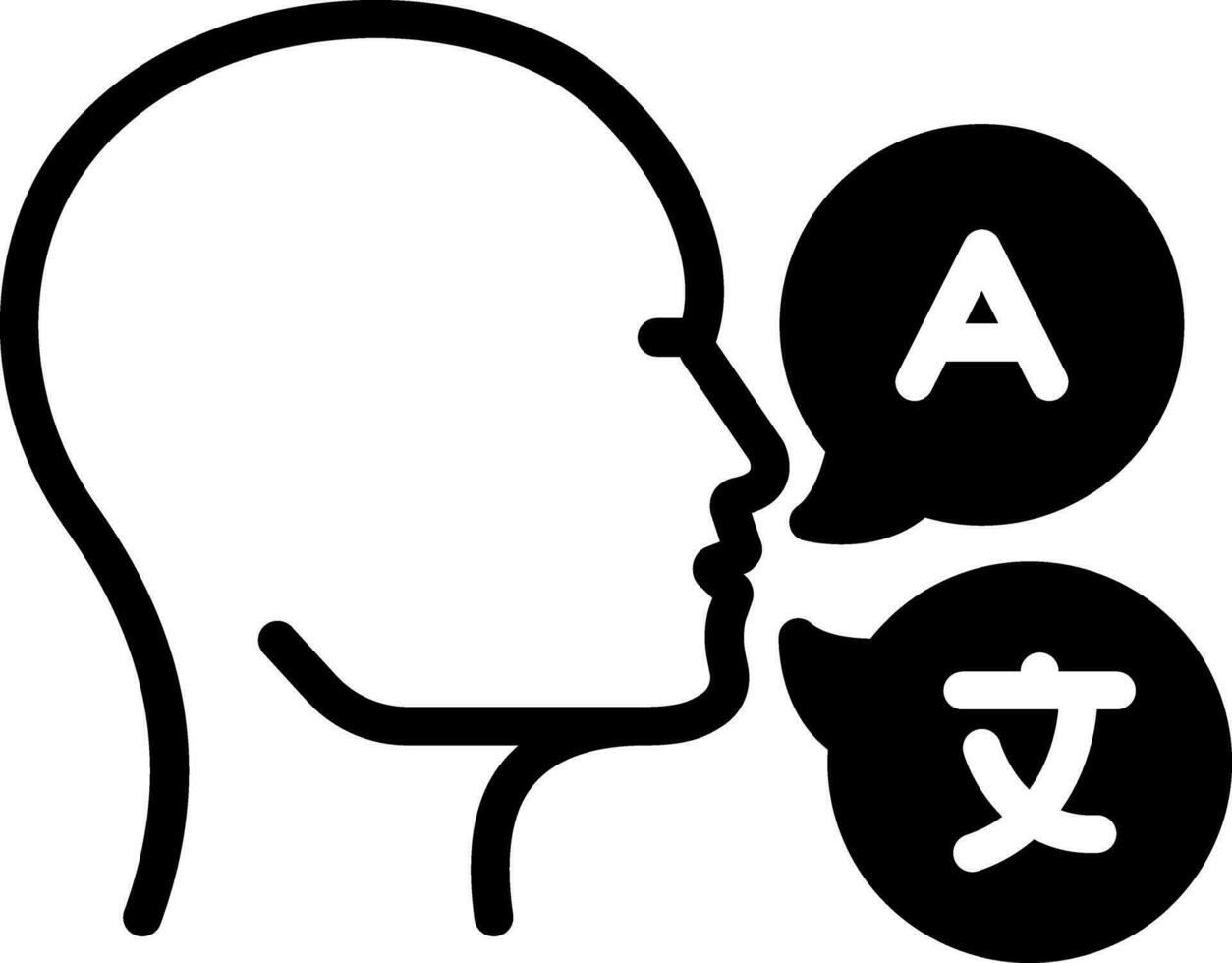 solid icon for language 35410306 Vector Art at Vecteezy