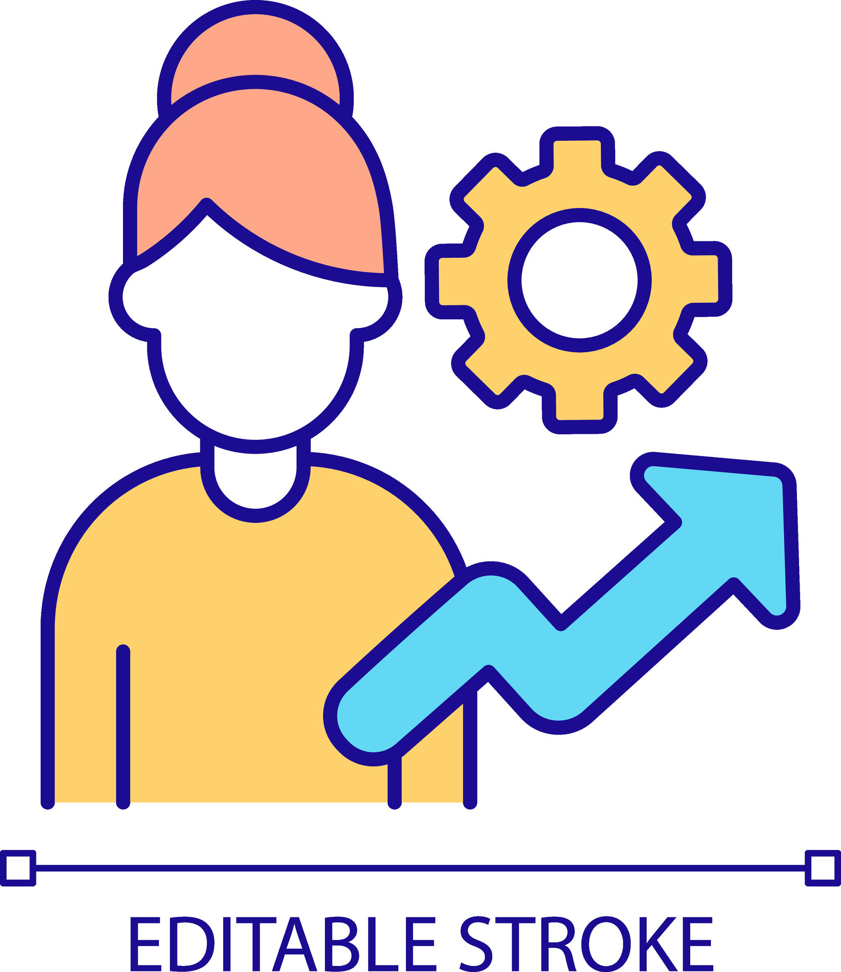 2D simple editable development for teachers icon representing learning ...