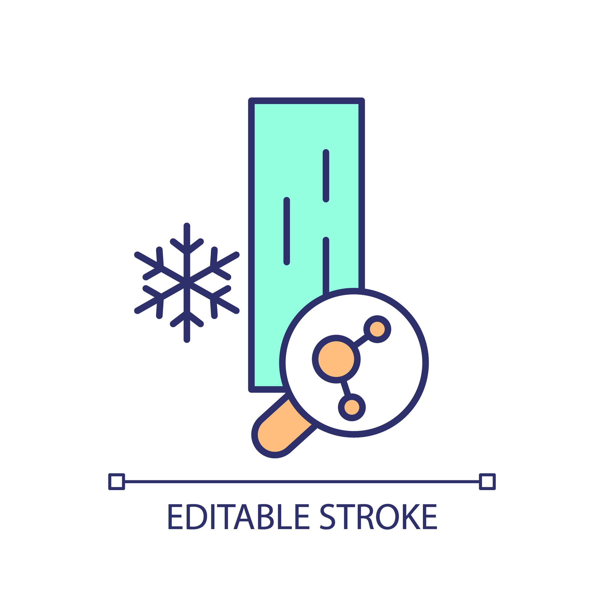 2D editable customizable ice core analysis icon representing climate ... 2D editable customizable ice core analysis icon representing climate ...
