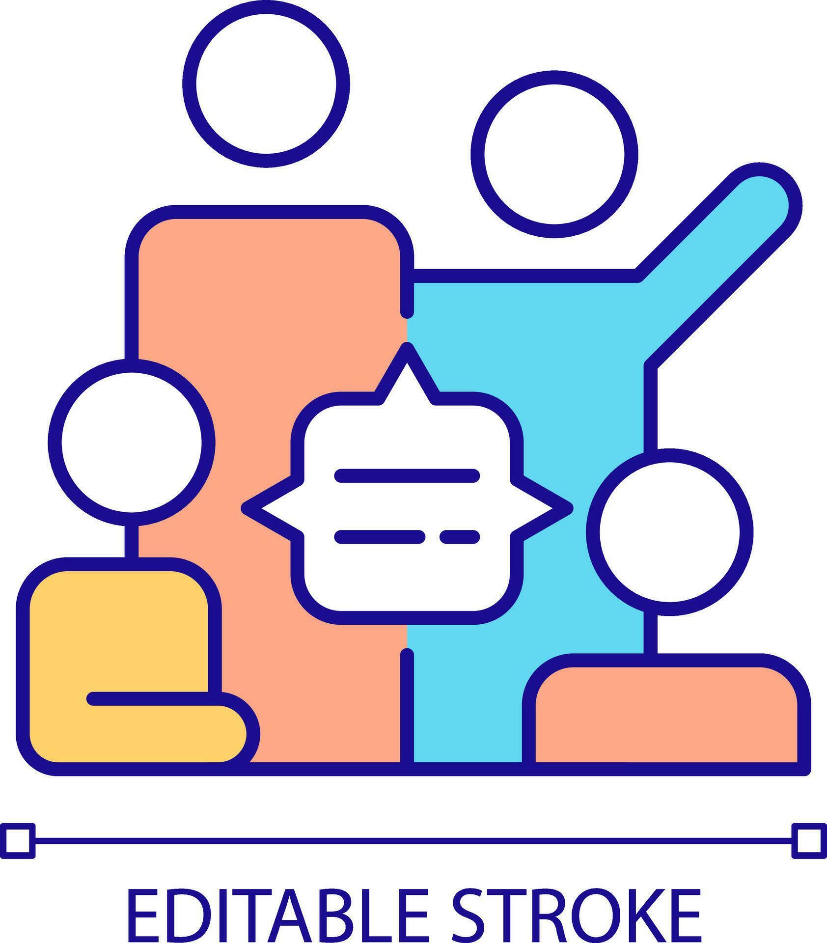 2d Simple Editable Social Learning Theory Icon Representing Learning Theories Isolated Vector