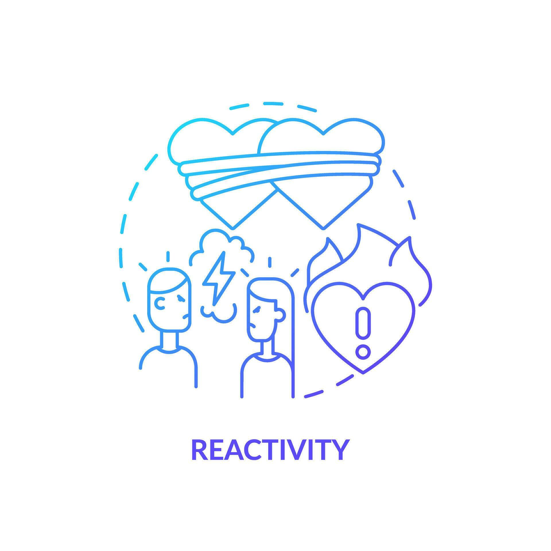 2d Thin Line Gradient Icon Reactivity Concept Isolated Vector Blue Illustration Representing