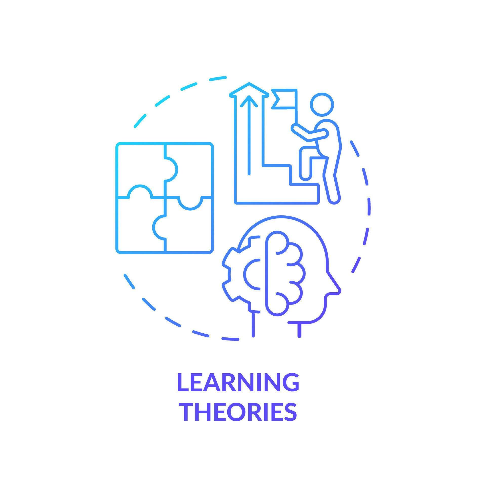 2d Thin Line Gradient Icon Learning Theories Concept Isolated Vector