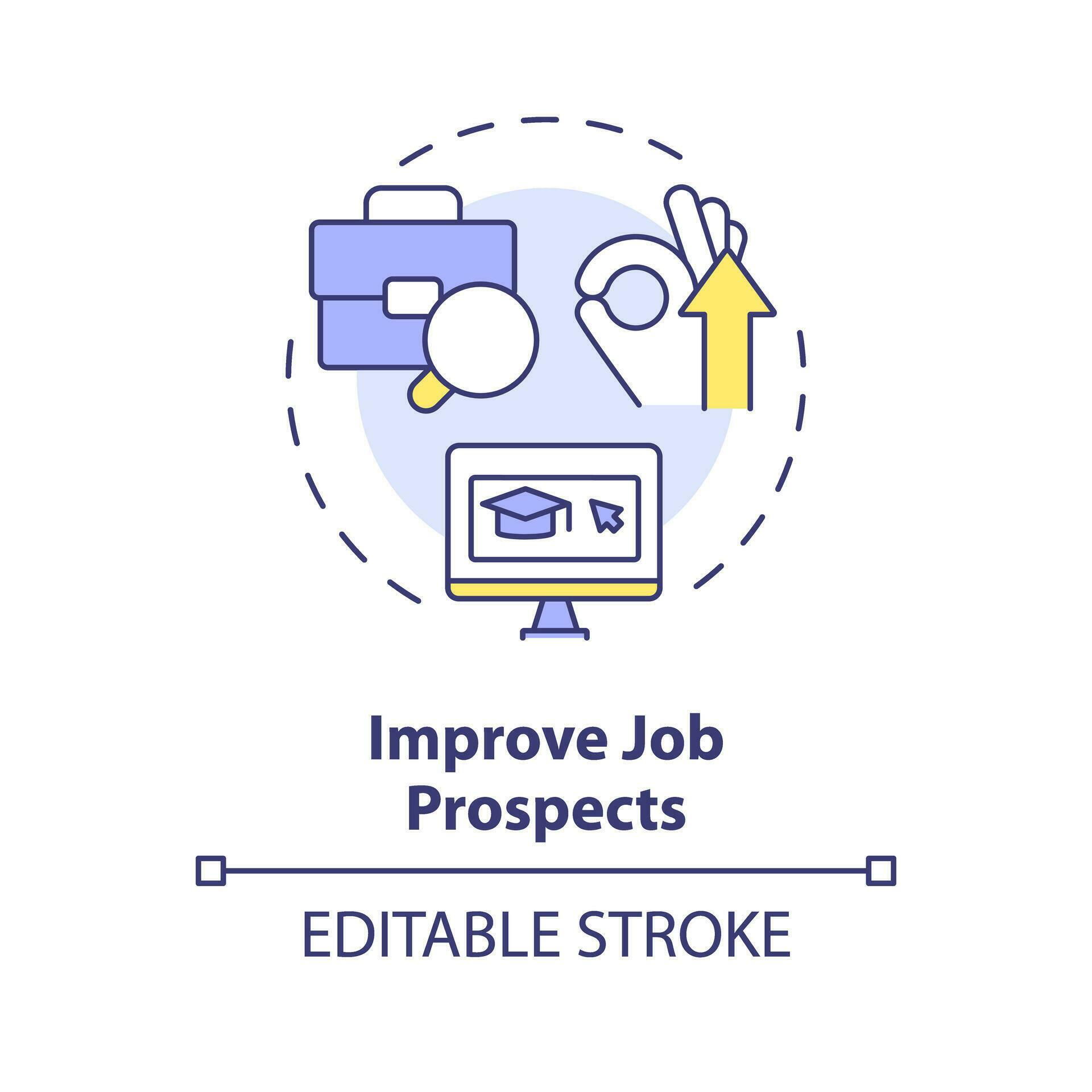 2d Editable Multicolor Icon Improve Job Prospects Concept Simple