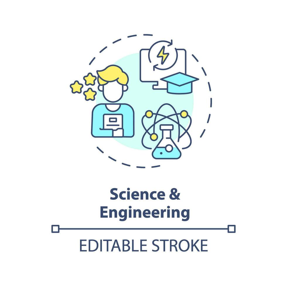 2d Editable Multicolor Icon Science And Engineering Concept Simple