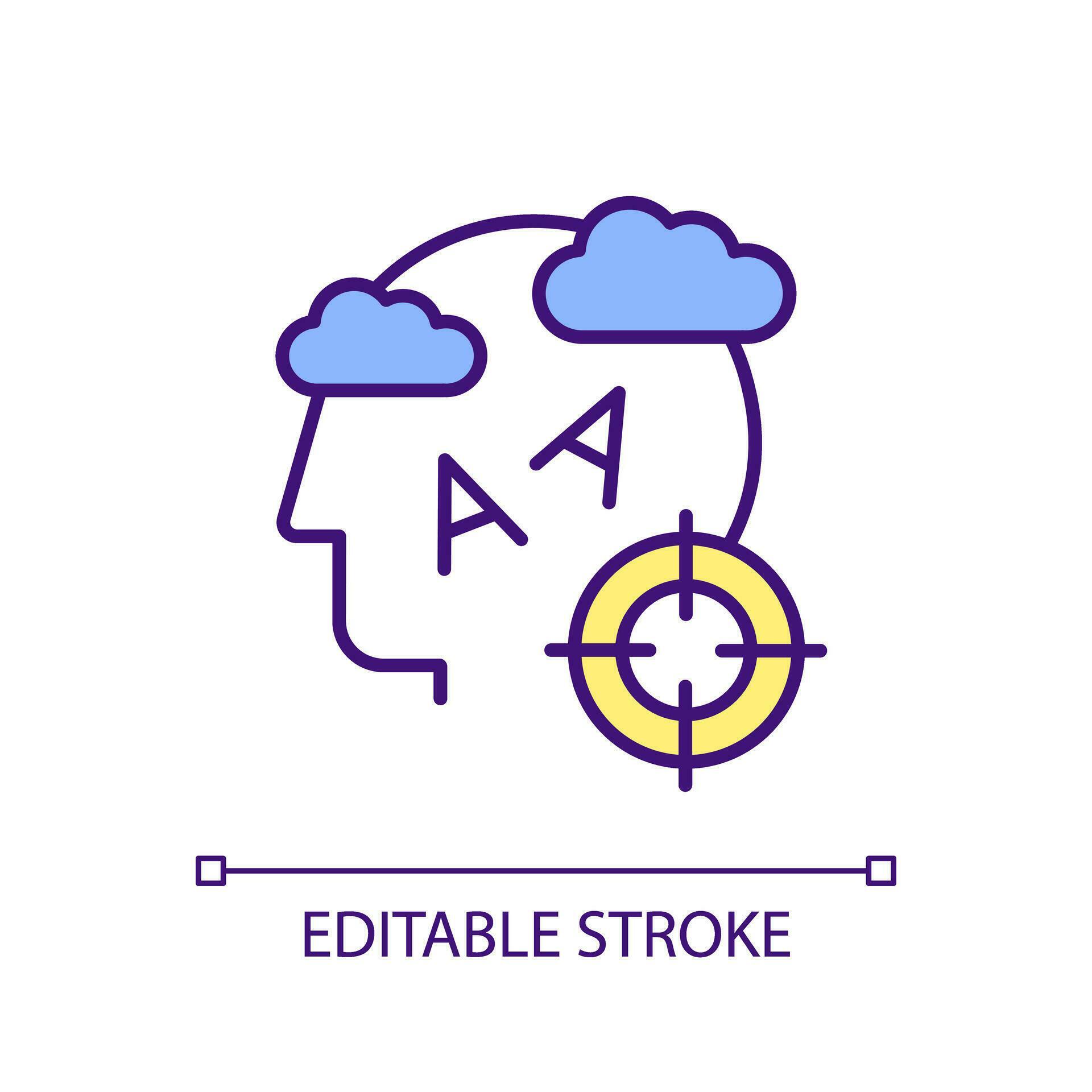 2d Editable Dyslexia In Education Icon Representing Dyslexia Isolated