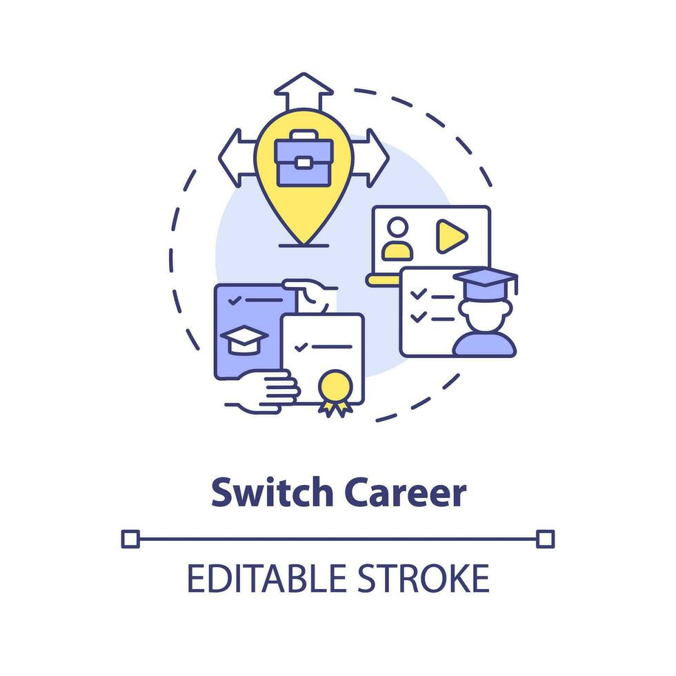 2d Editable Multicolor Icon Switch Career Concept Simple Isolated