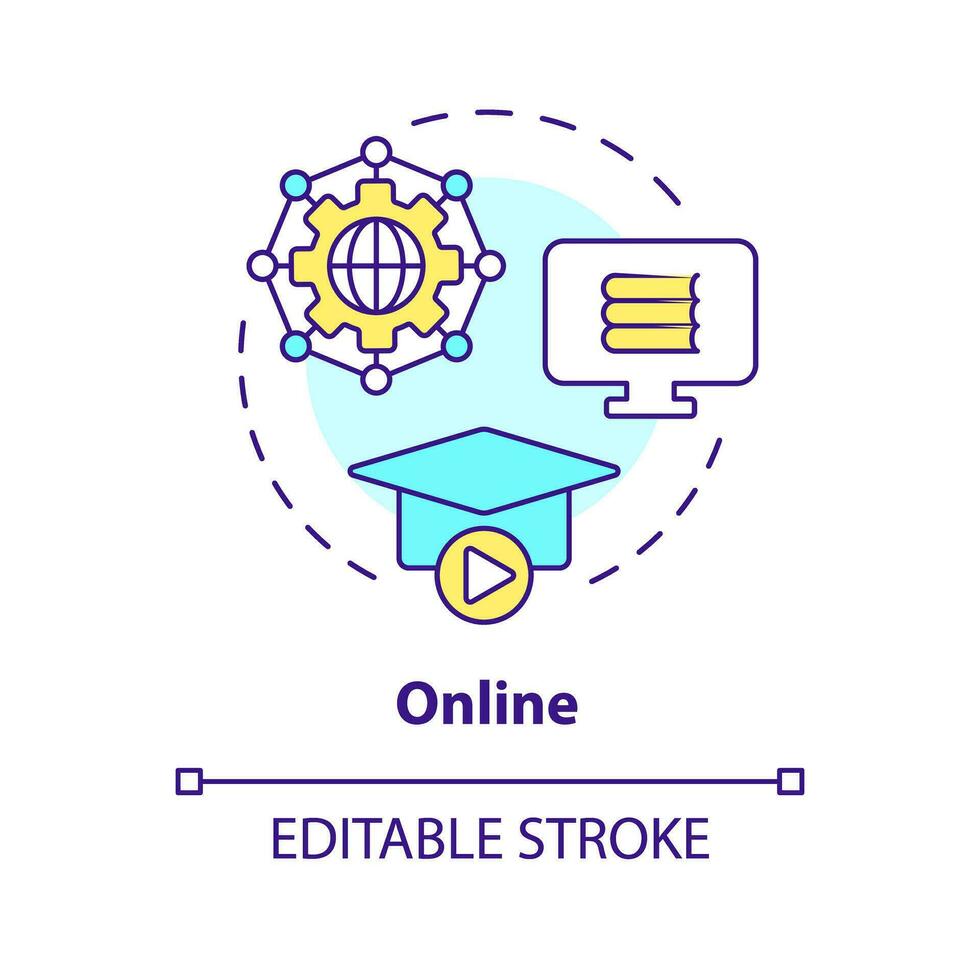 2d Editable Multicolor Icon Online Concept Simple Isolated Vector