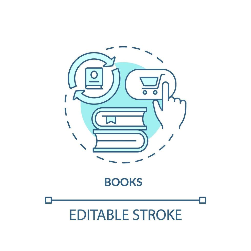 2d Editable Blue Icon Books Concept Simple Monochromatic Isolated