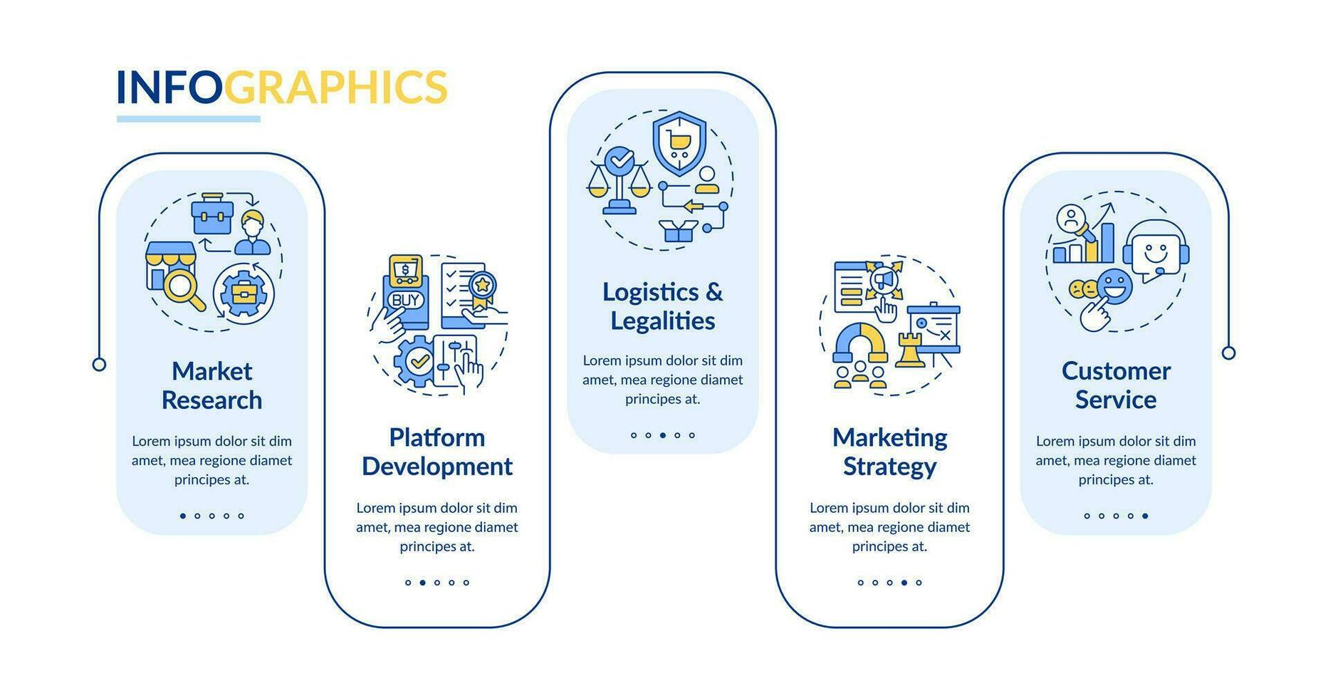 2D C2C vector infographics template with thin line icons concept, data ...