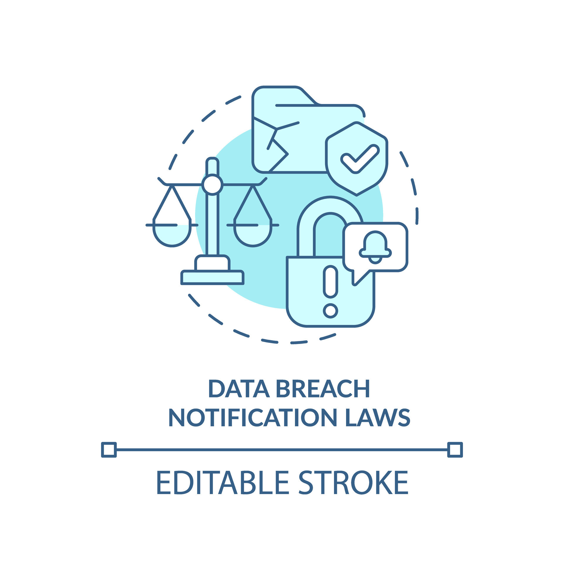 2D editable blue data breach notifications law icon, monochromatic ... 2D editable blue data breach notifications law icon, monochromatic ...