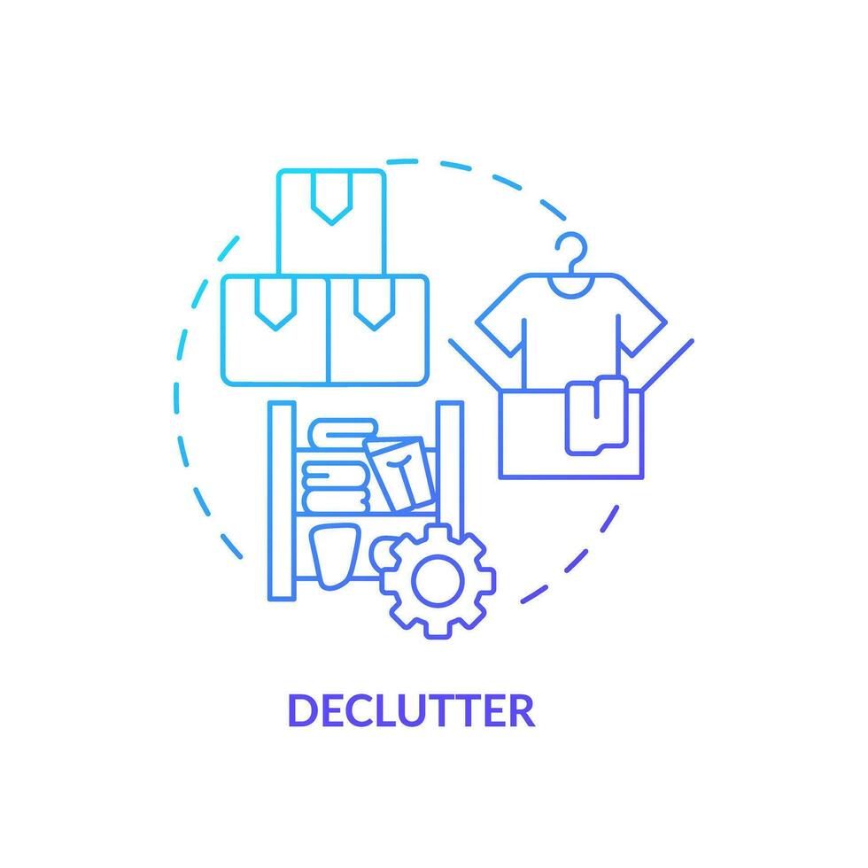 2d Declutter Gradient Icon Representing Moving Service Simple Isolated
