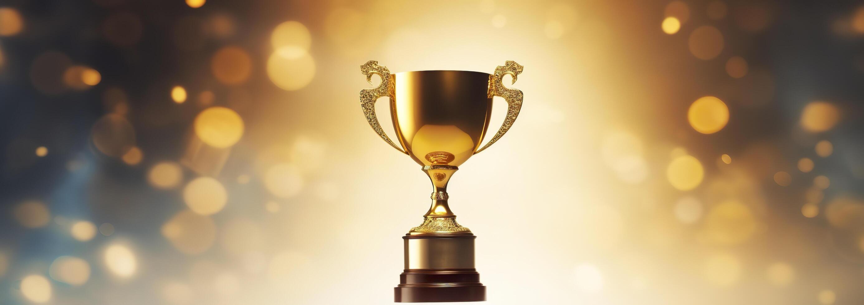 AI generated Champion golden trophy for winner background. Success and ...