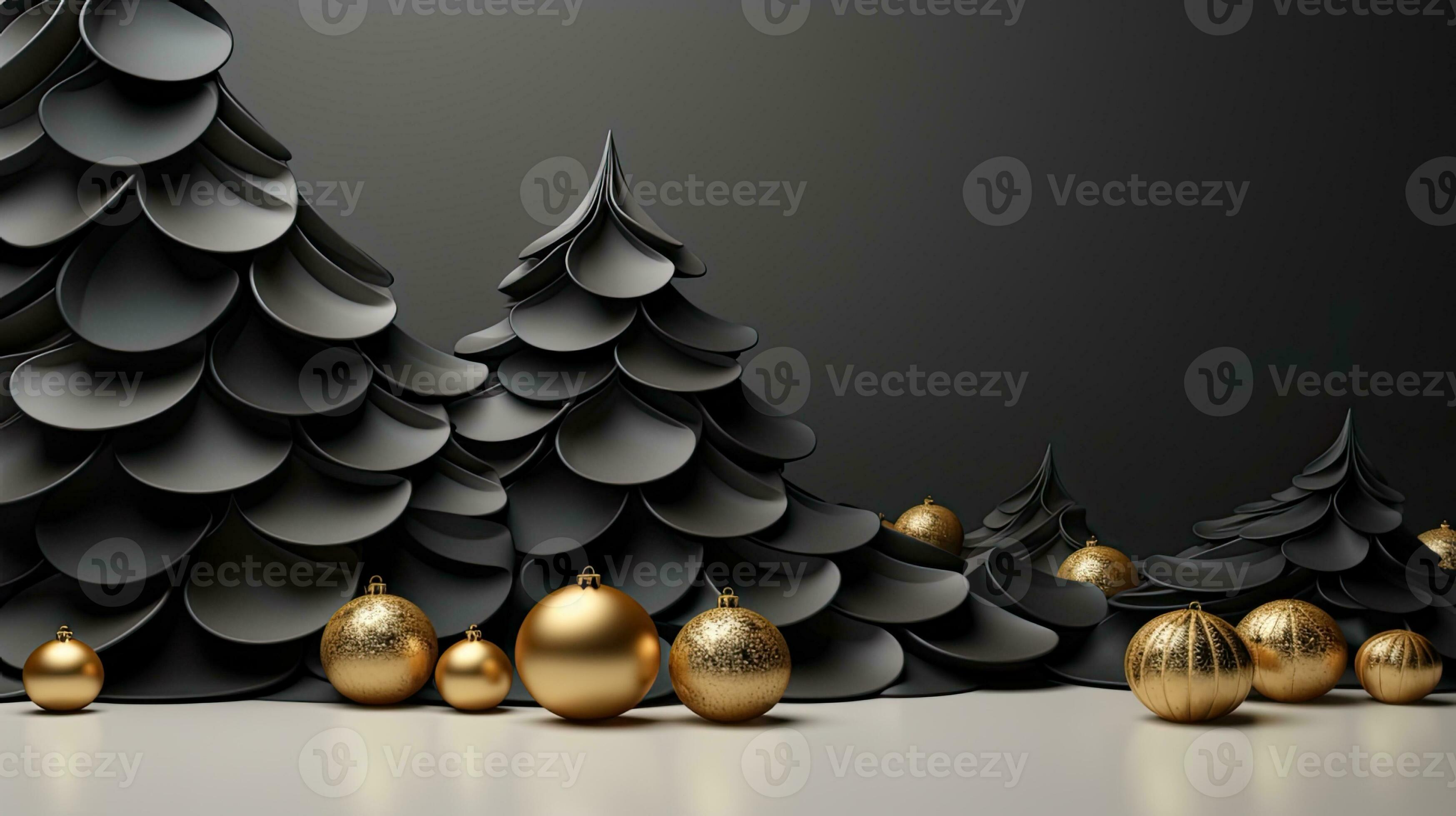 AI Generated Festive 3d background with abstract Christmas tree white ...
