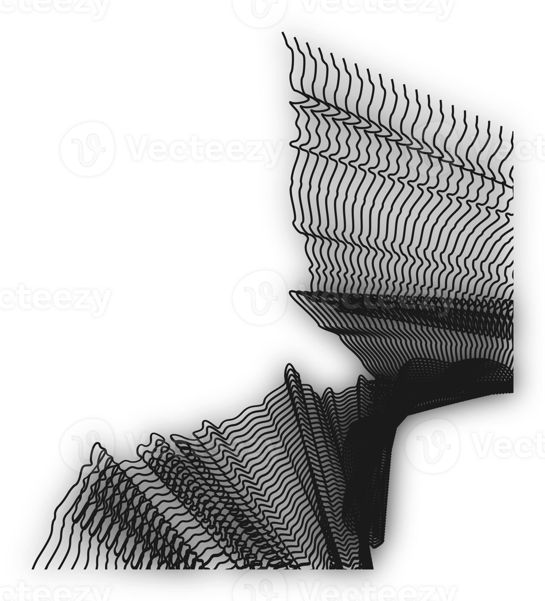 Abstract Wavy Lines Element Flowing Particles Wave Pattern 3d Curve Halftone 35442589 Png