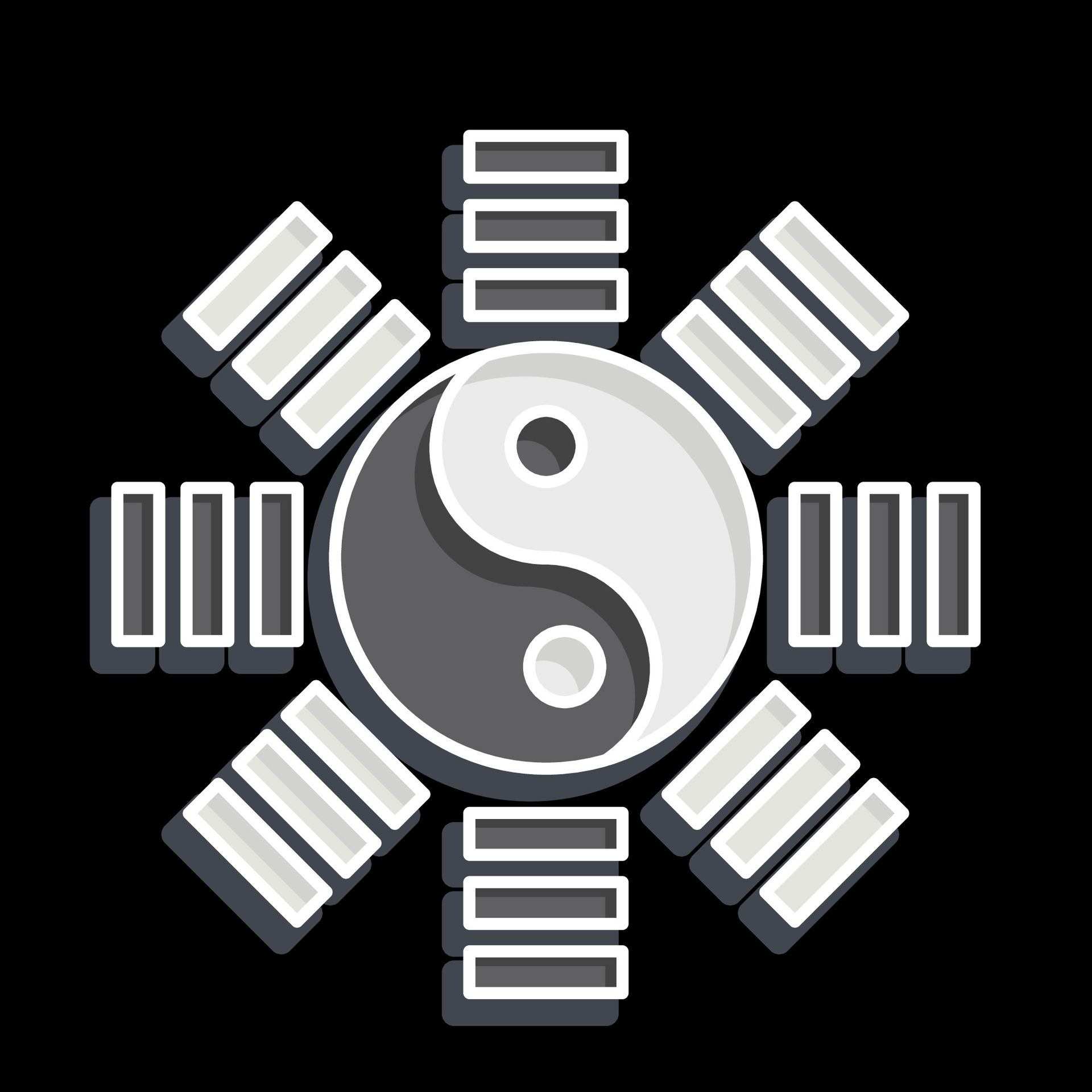 Icon Yin Yang Related To Chinese New Year Symbol Glossy Style Simple Design Editable Simple