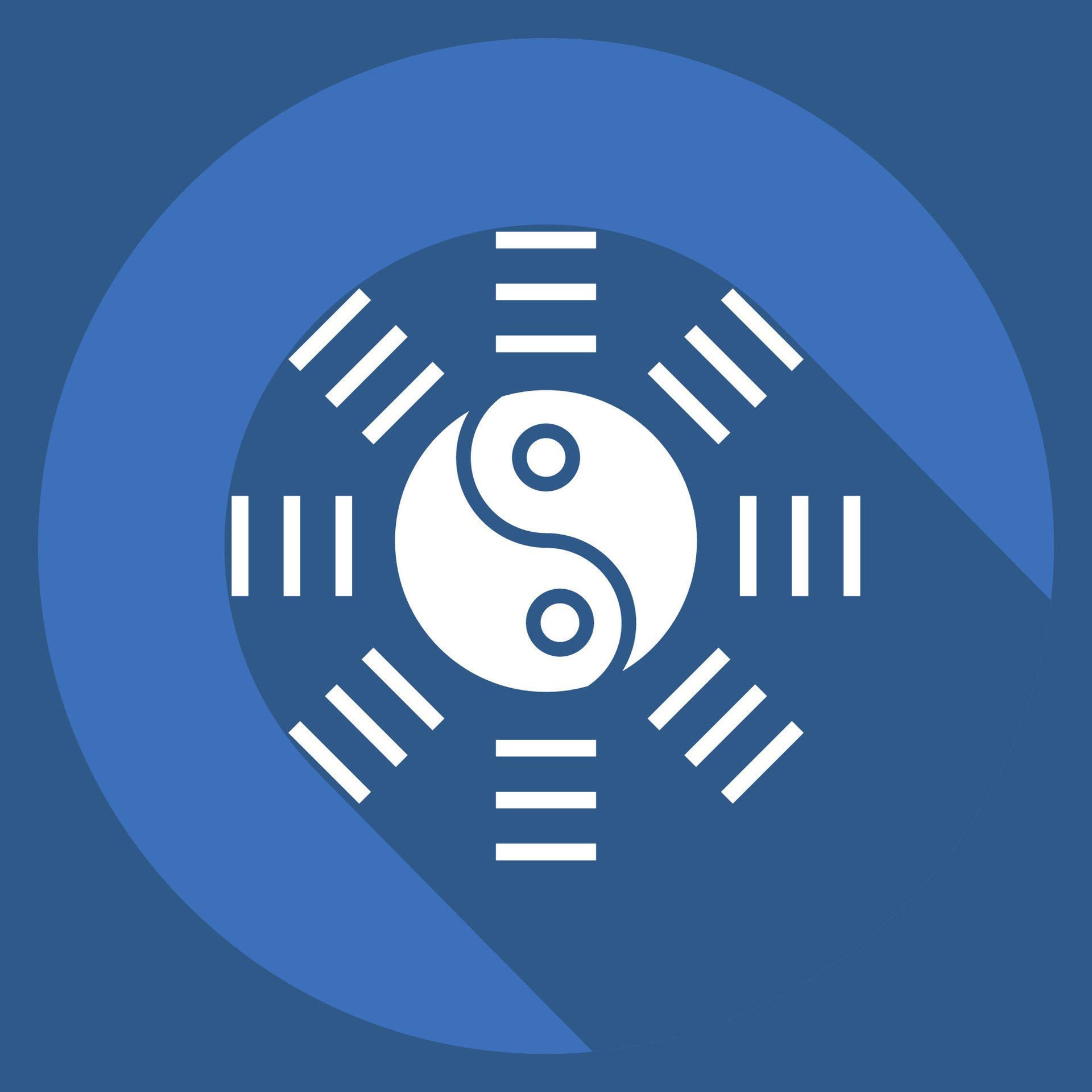 Icon Yin Yang Related To Chinese New Year Symbol Long Shadow Style Simple Design Editable