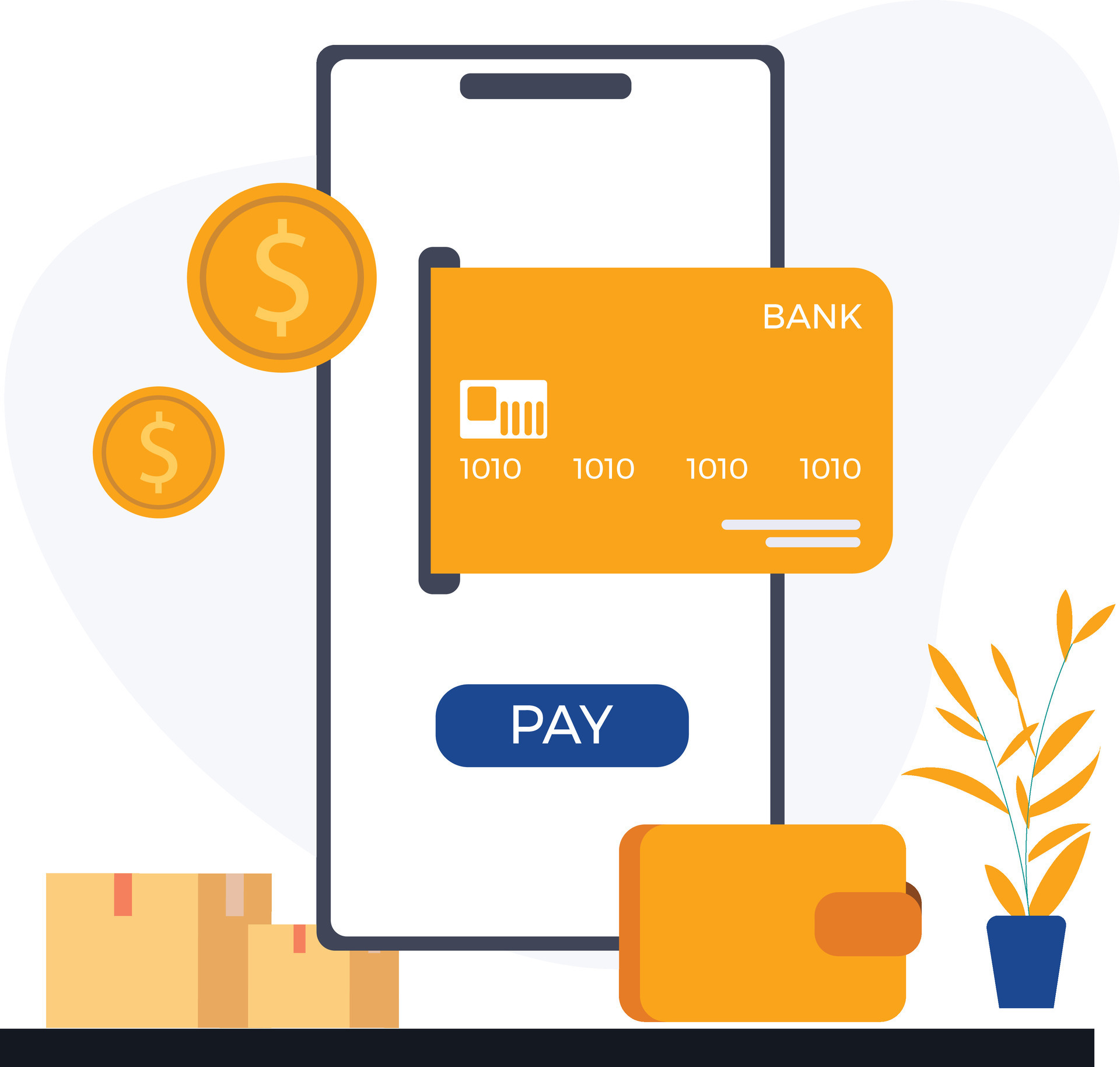 mobile wallet payment 35444444 Vector Art at Vecteezy