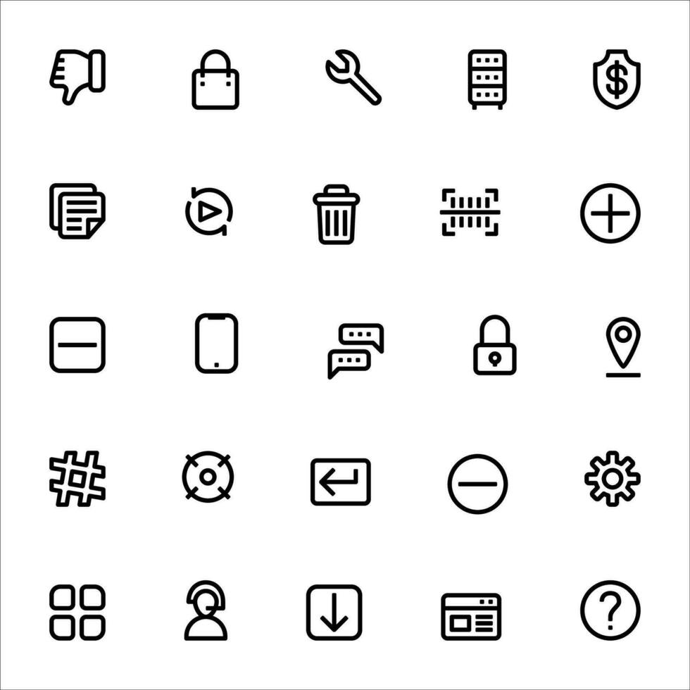User Interface Icon Set Line Icon Collection Containing Calendar Megaphone Cloud Alarm And