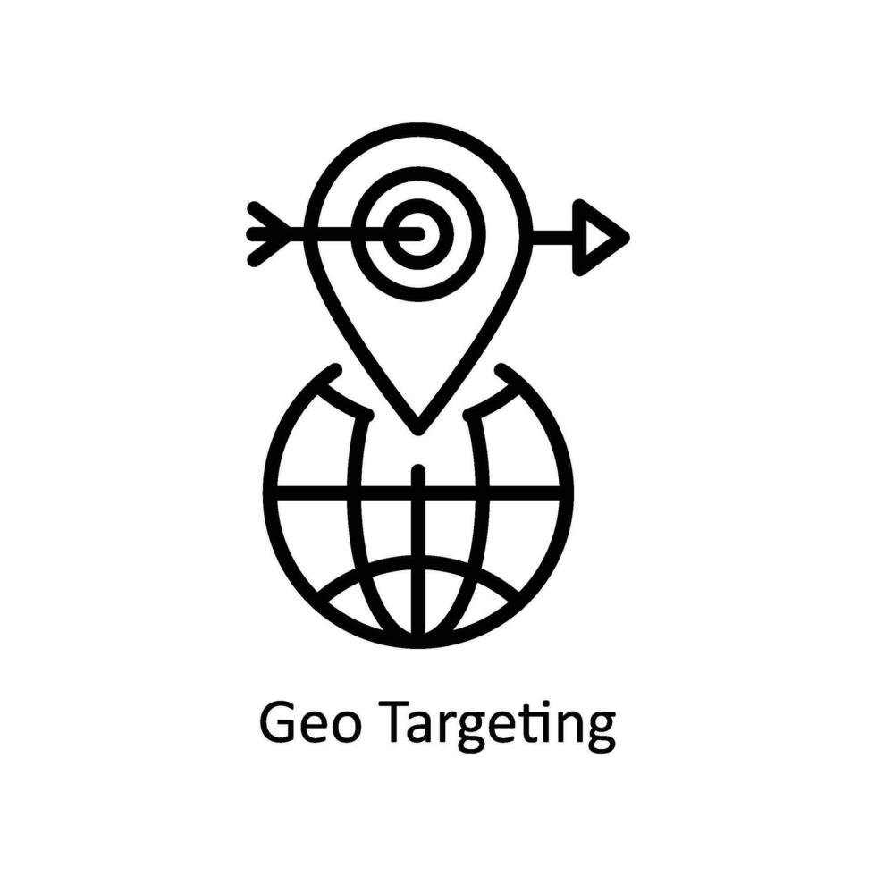 Geo Targeting Vector Outline Icon Design Illustration Business And