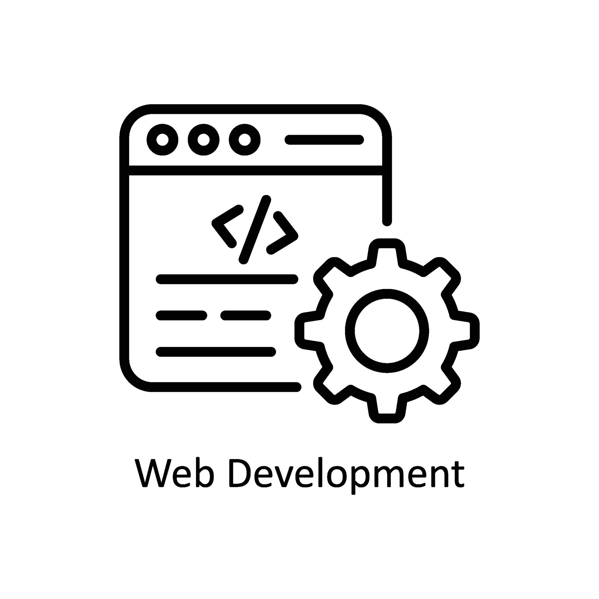 Web Development vector outline Icon Design illustration. Business And Management Symbol on White ...
