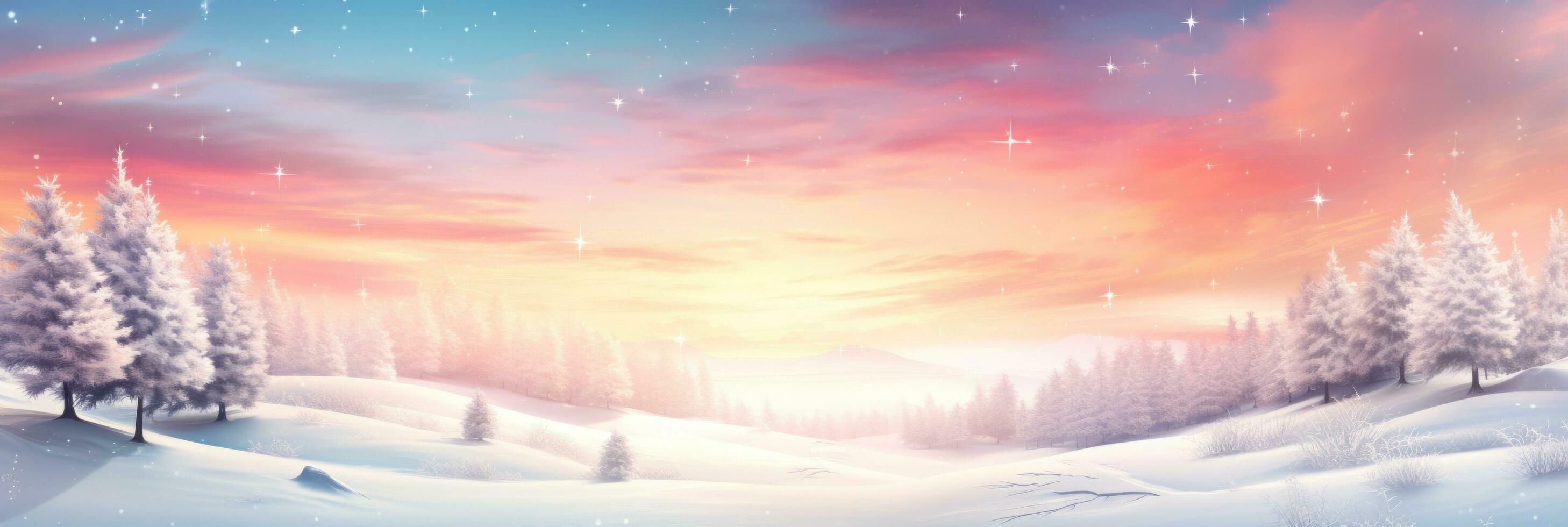 AI generated snow christmas trees background 35450416 Stock Photo at ...