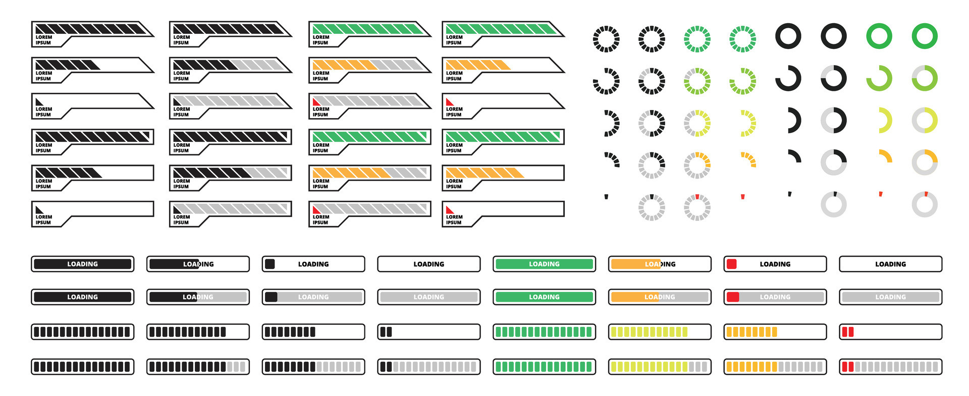 loading status, progress, indicator bar black and color bundle 35451538 ... loading status, progress, indicator bar black and color bundle 35451538 ...