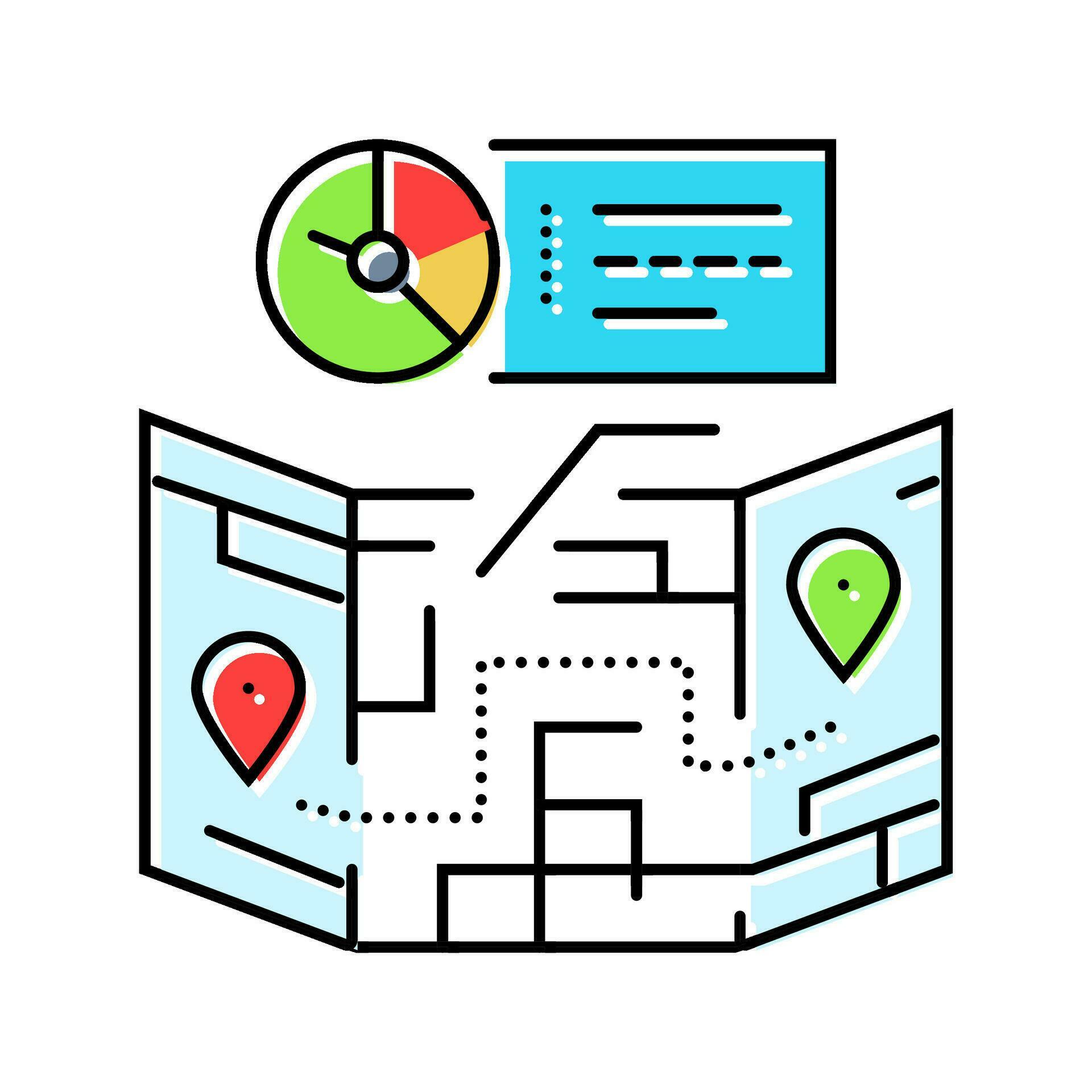 Route Optimization Logistic Manager Color Icon Vector Illustration