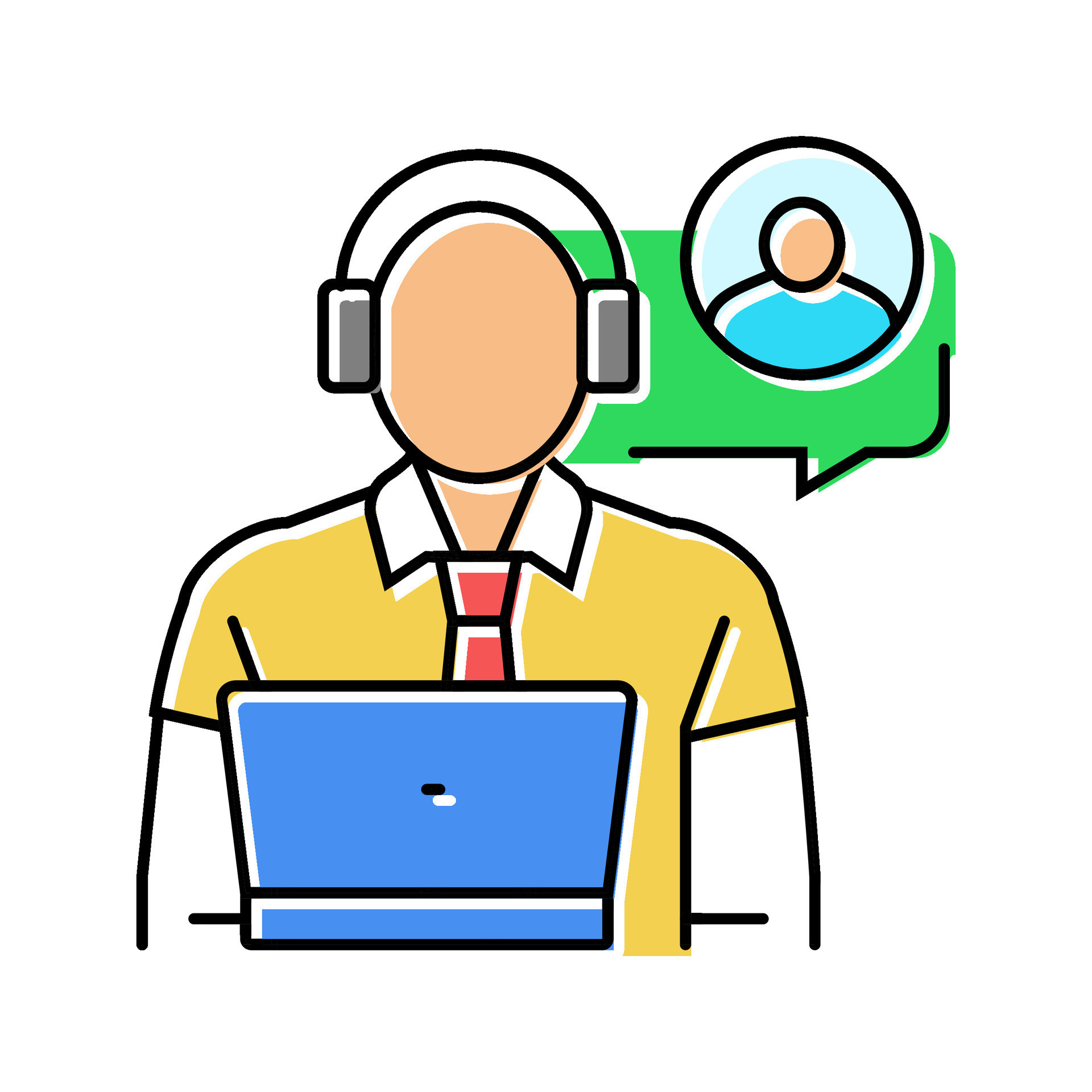 Customer Interaction Social Media Color Icon Vector Illustration 35453743 Vector Art At Vecteezy