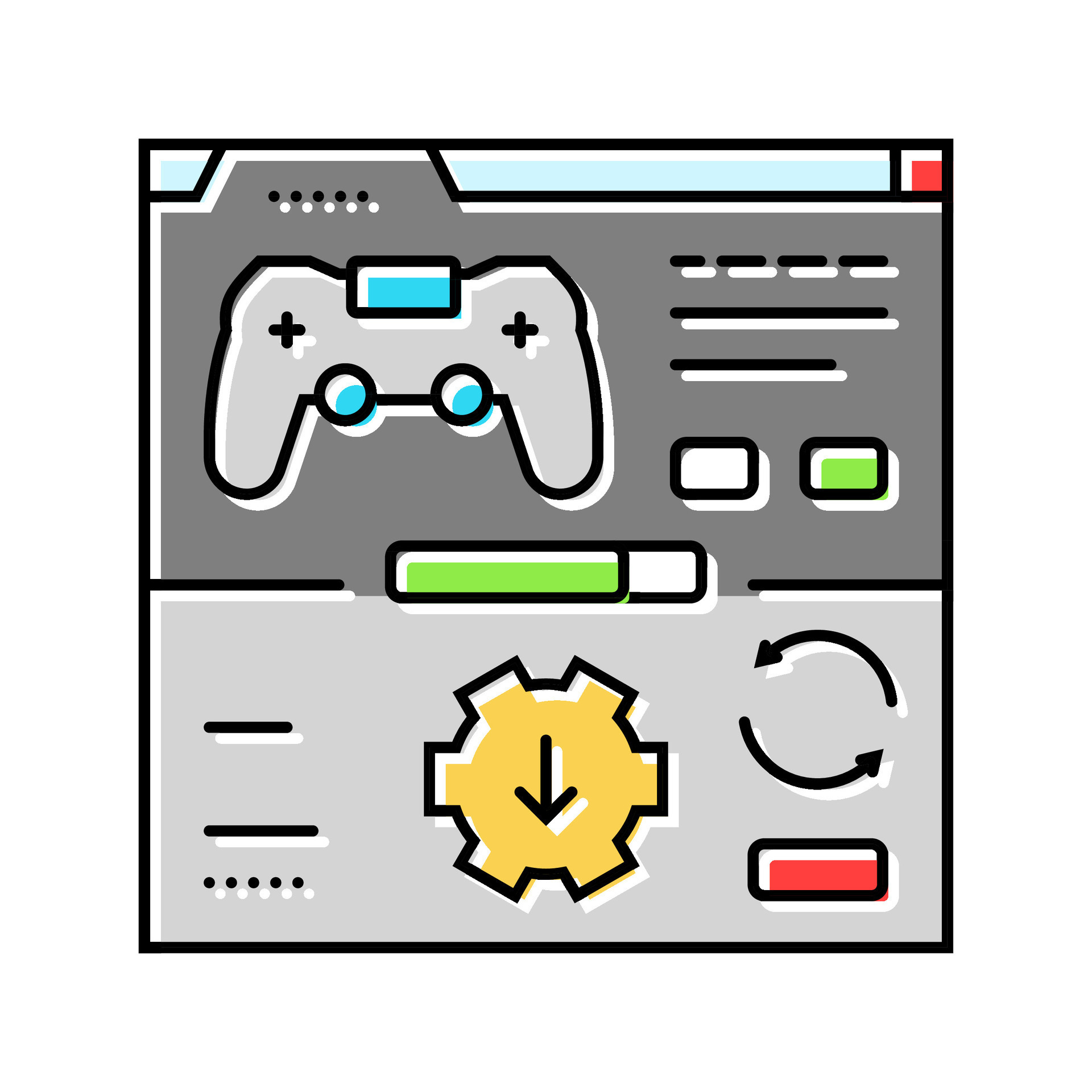 Updates Game Development Color Icon Vector Illustration 35453767 Vector Art At Vecteezy