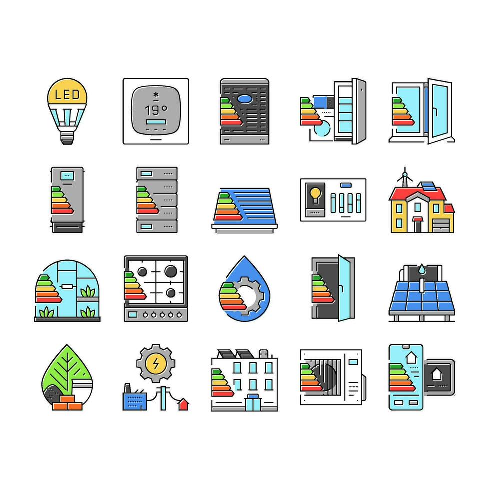 energy efficient technology green icons set vector 35454291 Vector Art ... energy efficient technology green icons set vector 35454291 Vector Art ...