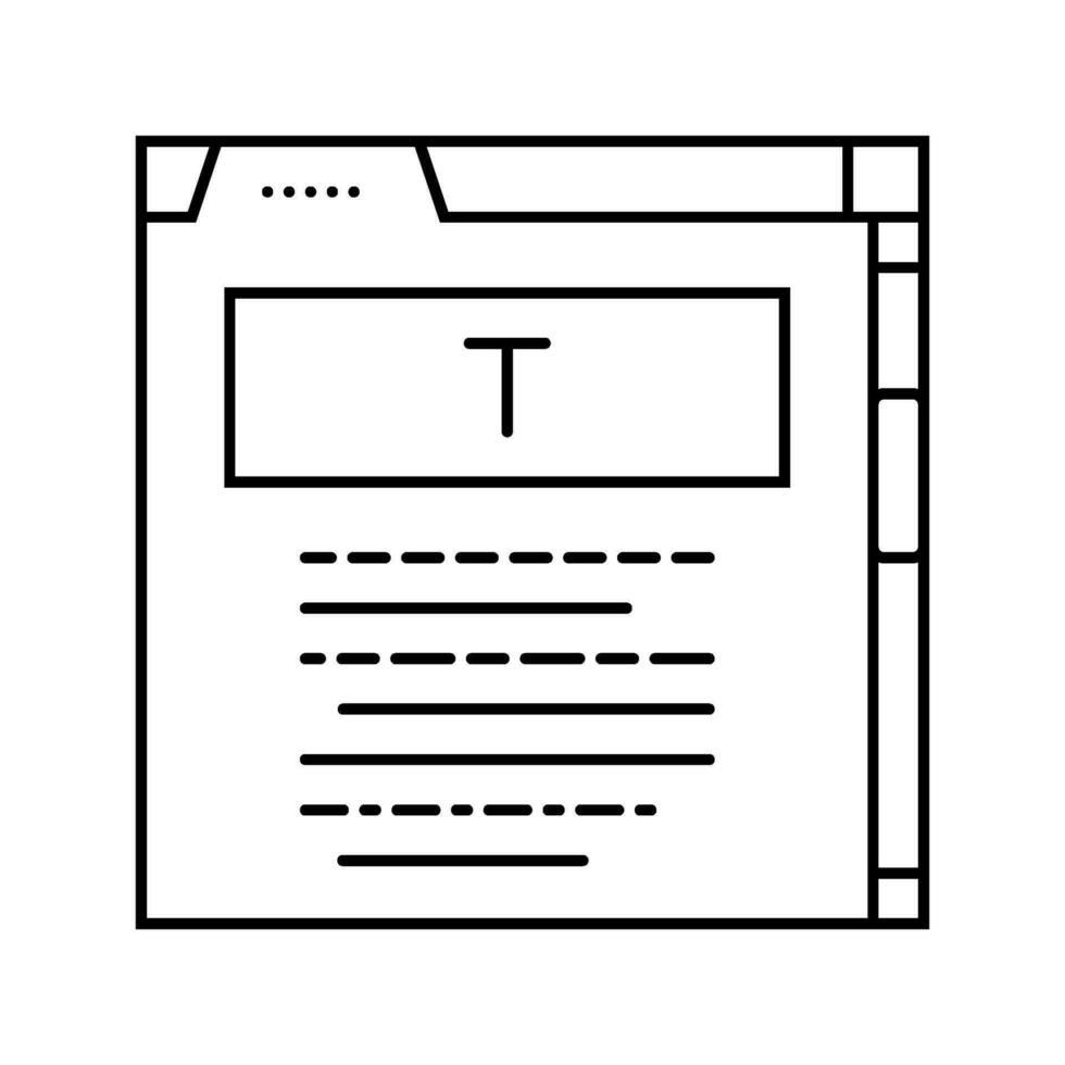 user interface text technical writer line icon vector illustration ... user interface text technical writer line icon vector illustration ...