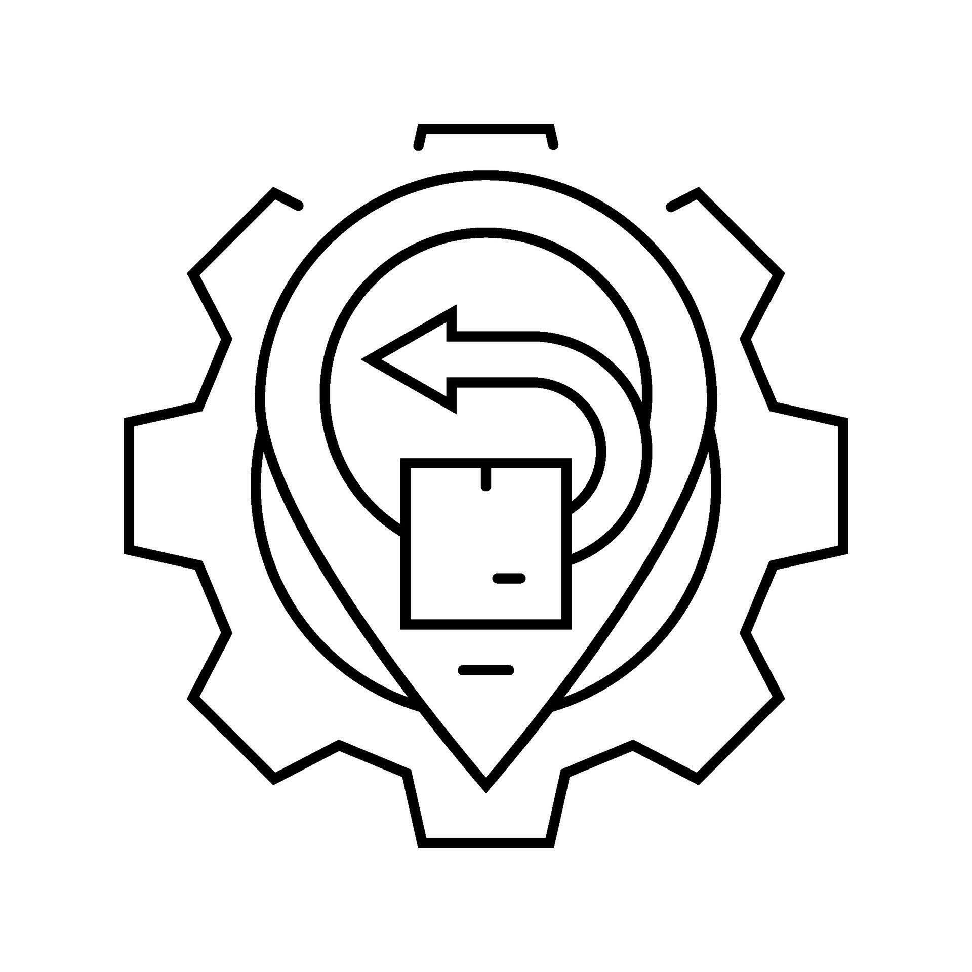 Return Logistics Logistic Manager Line Icon Vector Illustration