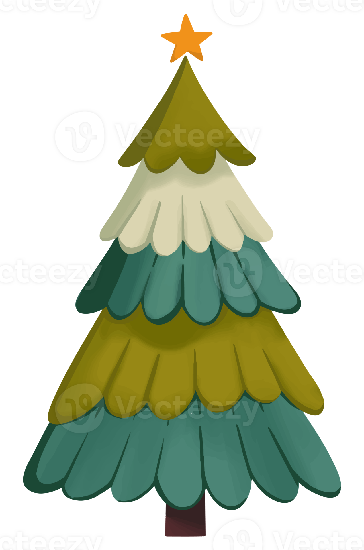 Colorful Christmas Tree Hand Drawn Style 35456365 Png