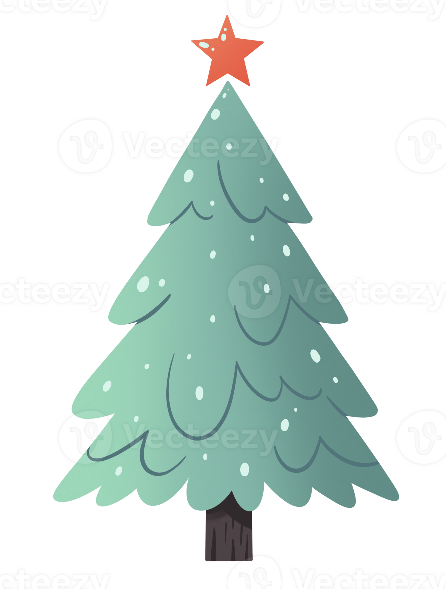 Colorful Christmas Tree Hand Drawn Style 35456391 Png