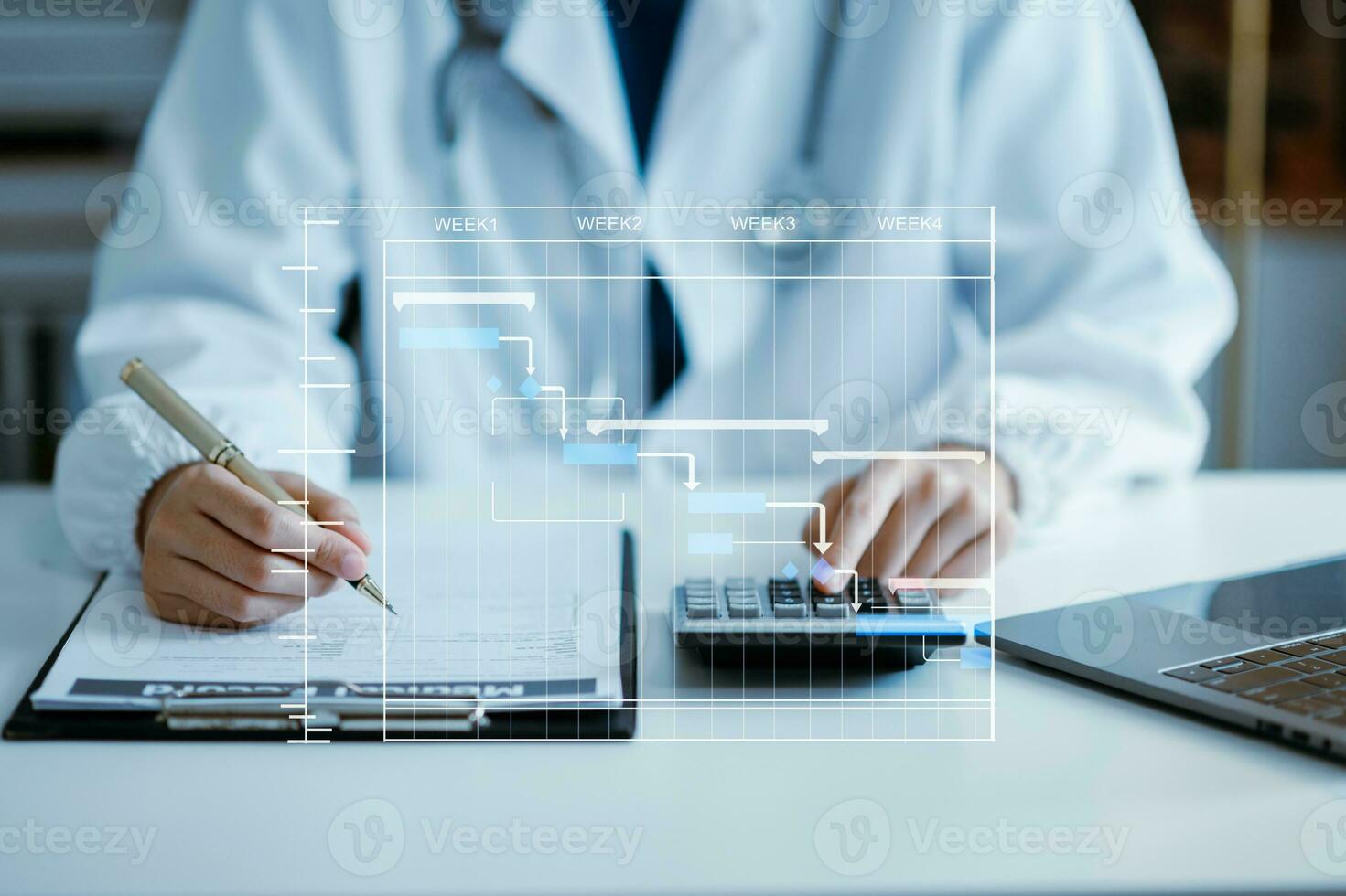 Project manager working and update tasks with Gantt chart scheduling ... Project manager working and update tasks with Gantt chart scheduling ...