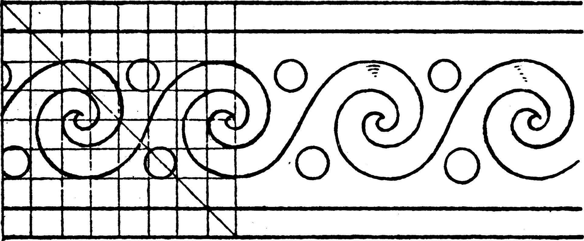 Evolute Spiral Paintings a rectangular pattern, vintage engraving ...