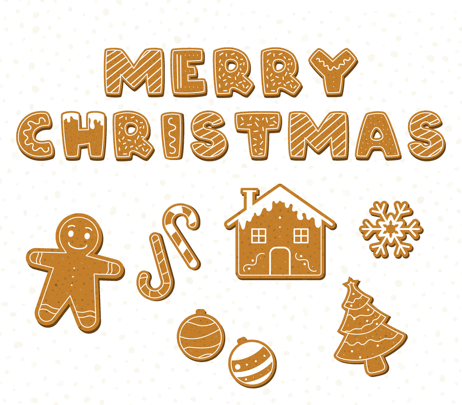 Merry Christmas Gingerbeard Icon Set 35460718 Vector Art at Vecteezy