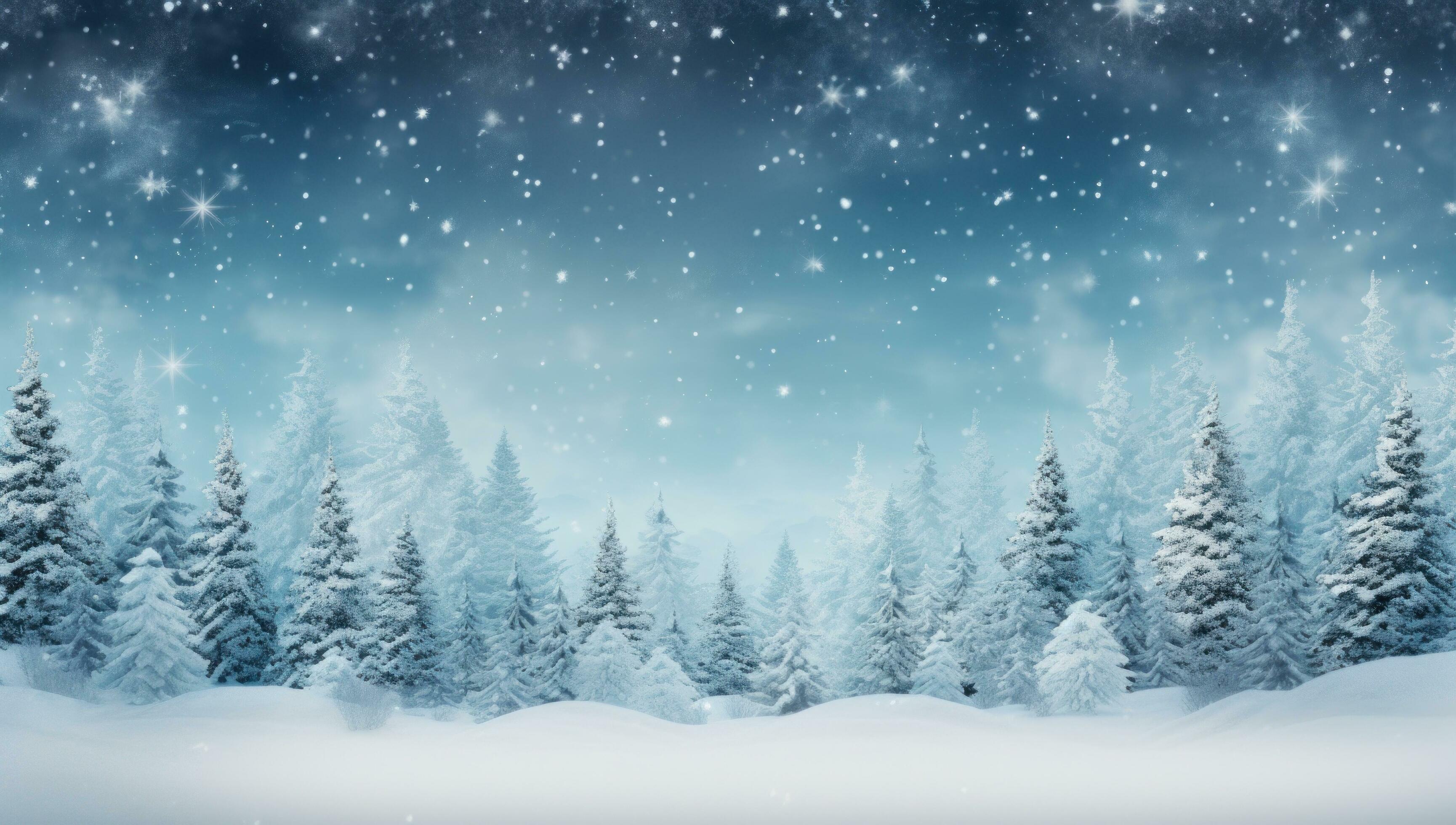 AI generated snow background with pine trees in the snow, 35462920 ...
