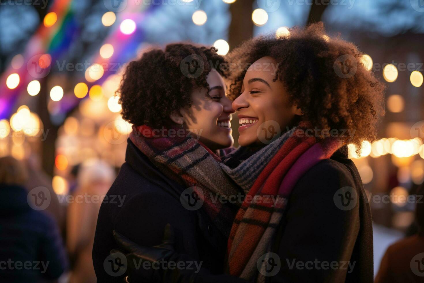 AI generated LGBT Lesbian couple love moments happiness.Lgbt ...