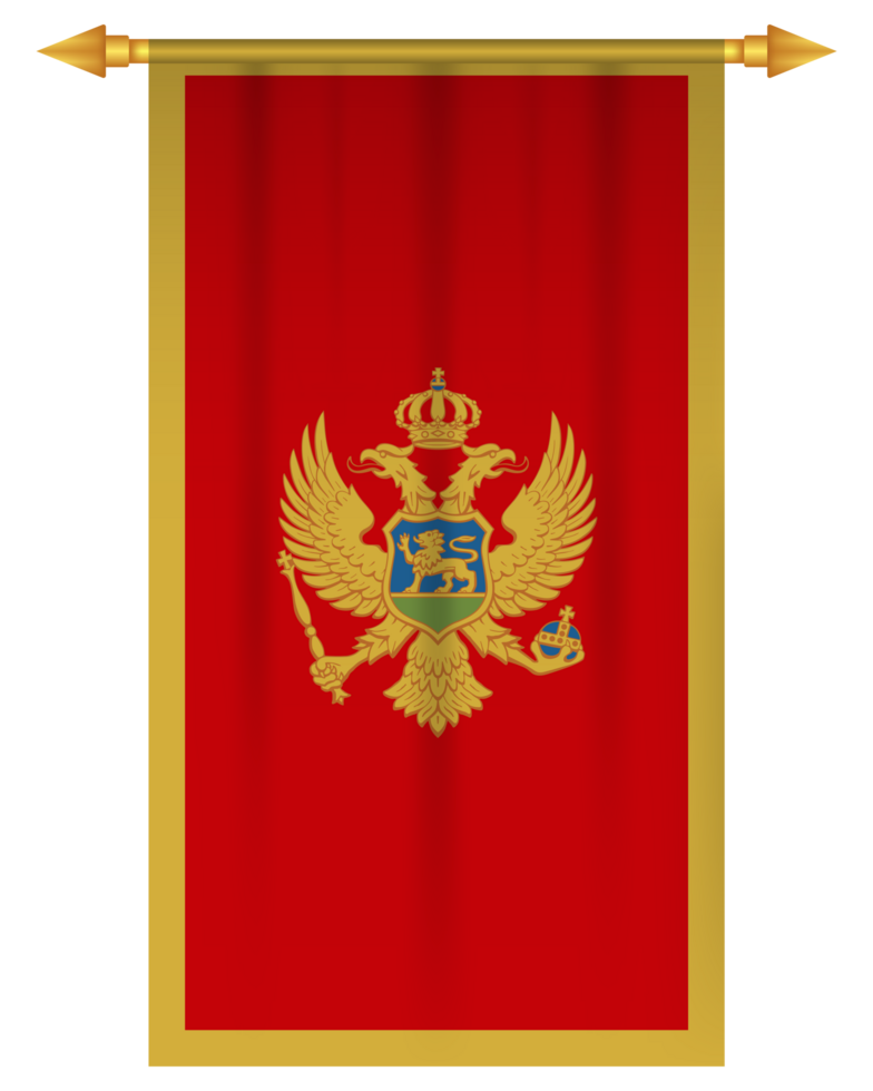 Montenegro Flag Vertical Football Pennant 35470394 Png