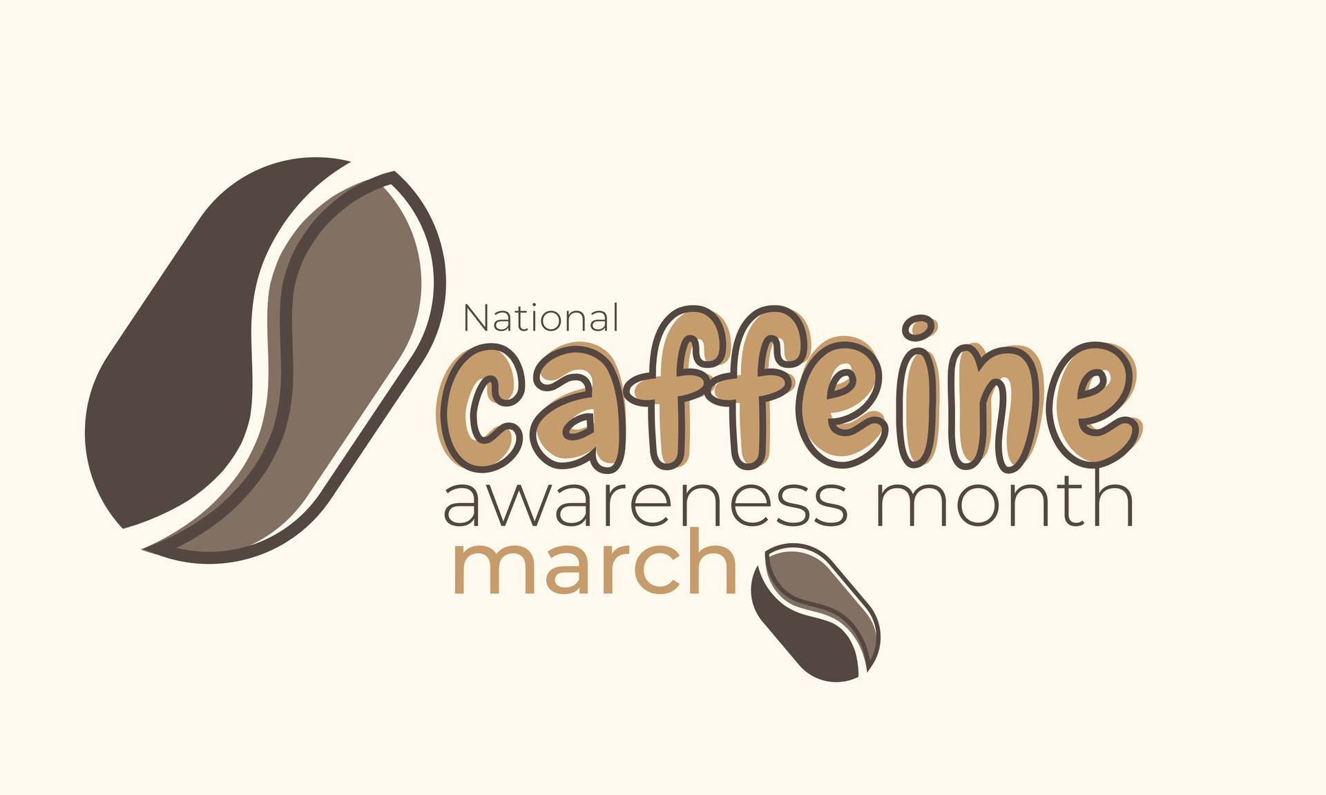 National Caffeine Awareness Month Background Banner Card Poster