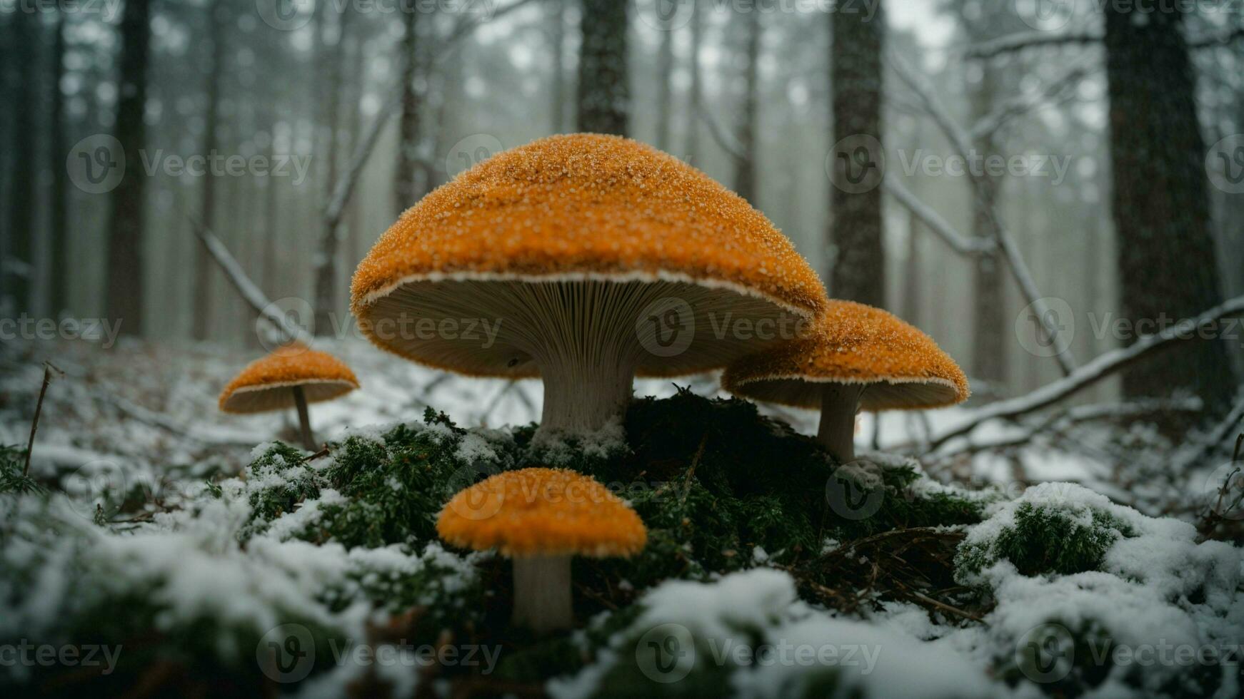 Ai Generated Illustrate The Symbiotic Relationship Between Cold Resistant Fungi And Trees In A