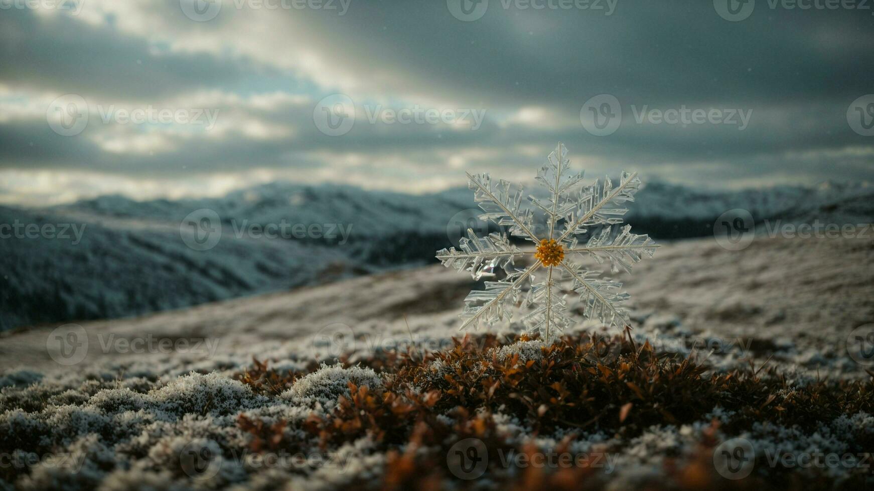 AI generated Craft a narrative around the journey of a single snowflake ...