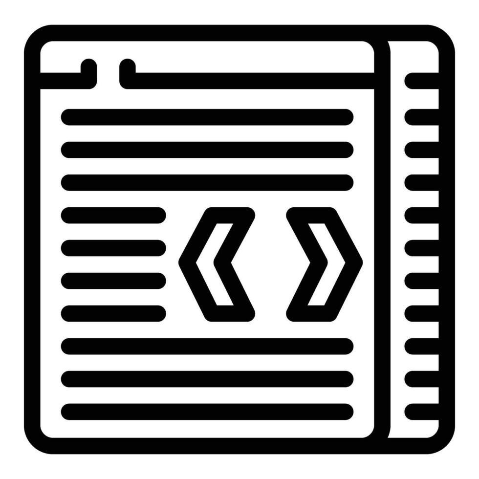 Software script icon outline vector. Program coding instructions ...