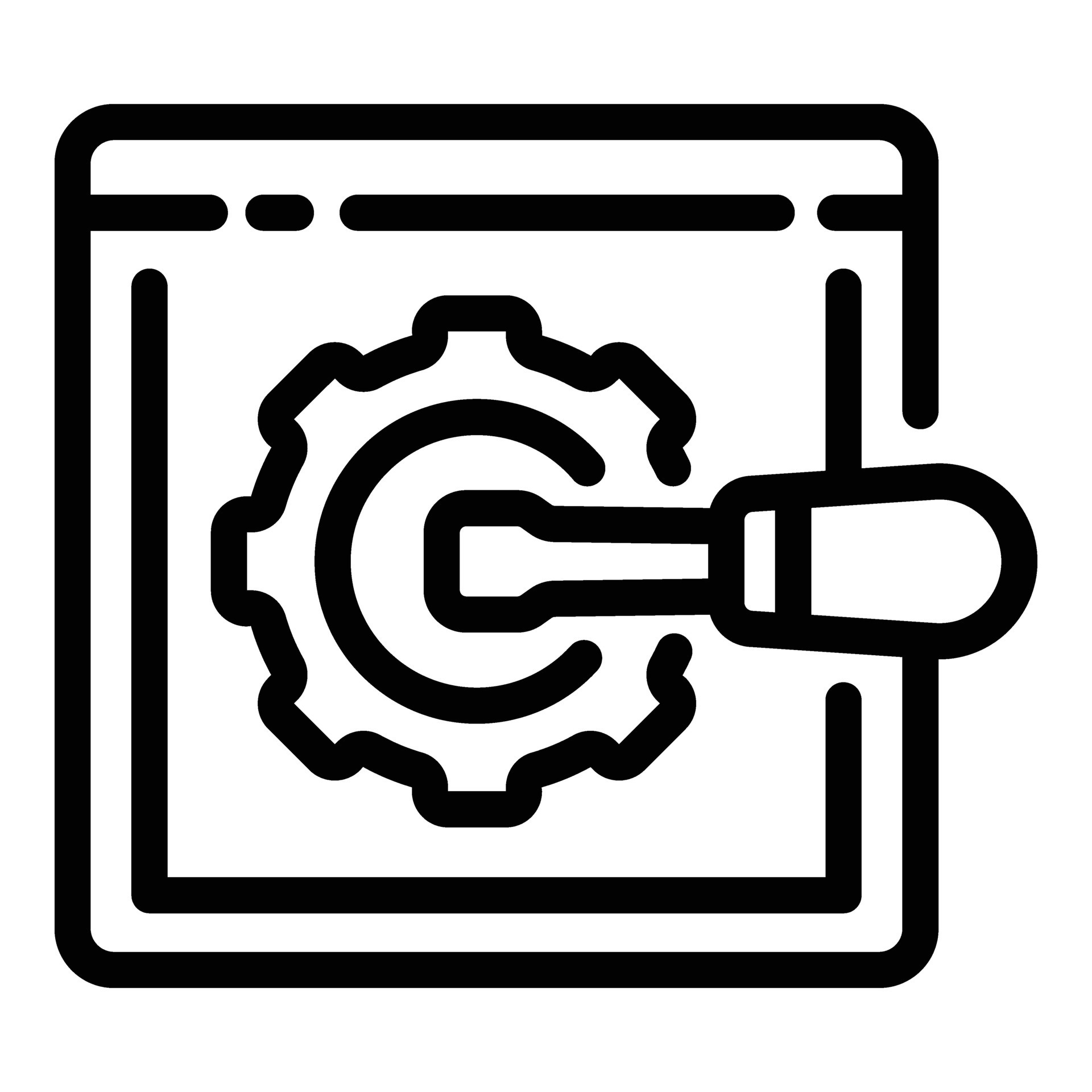 Back end development icon outline vector. Online tech maintenance ...