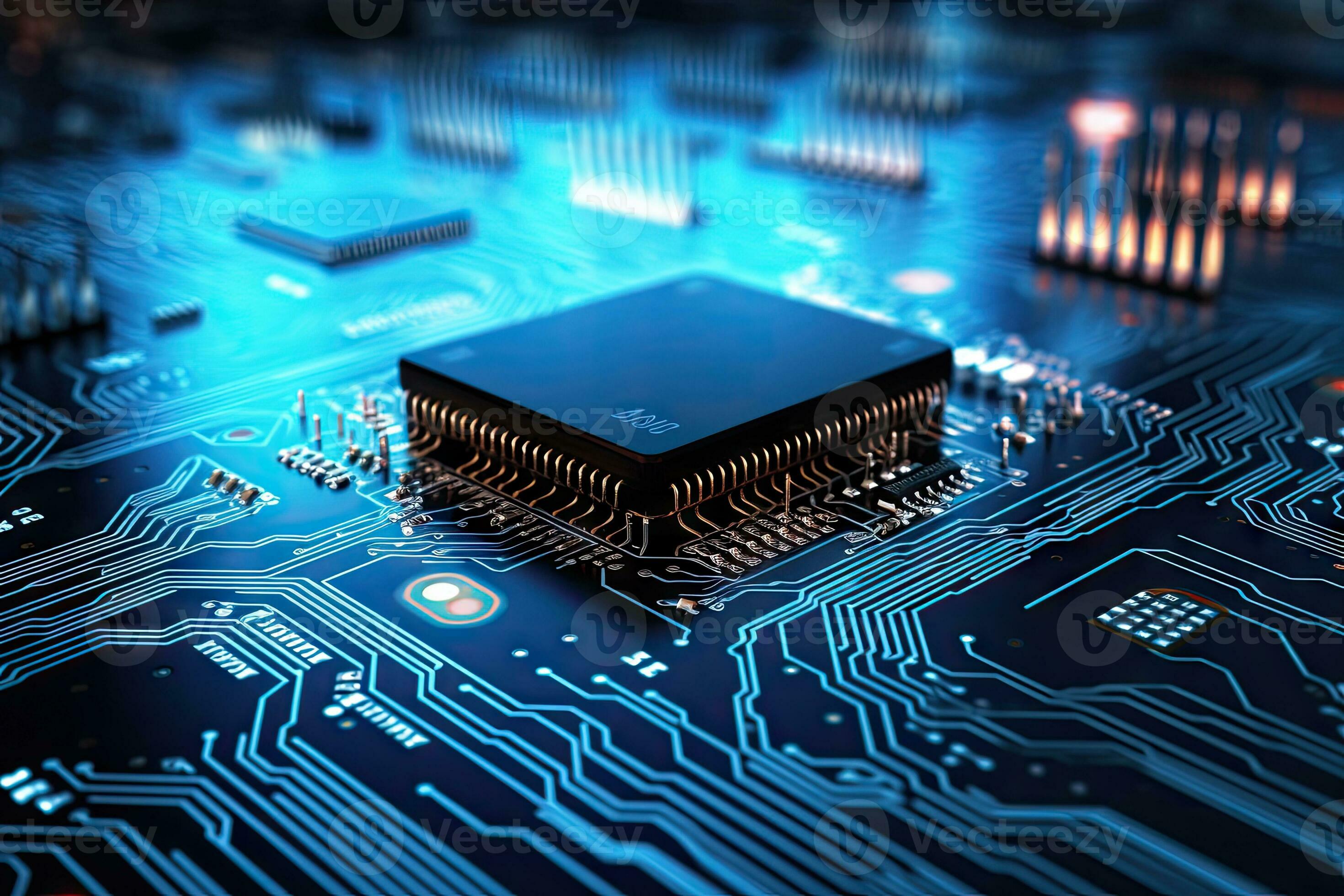 AI Generated Computer technology image with circuit board background ...