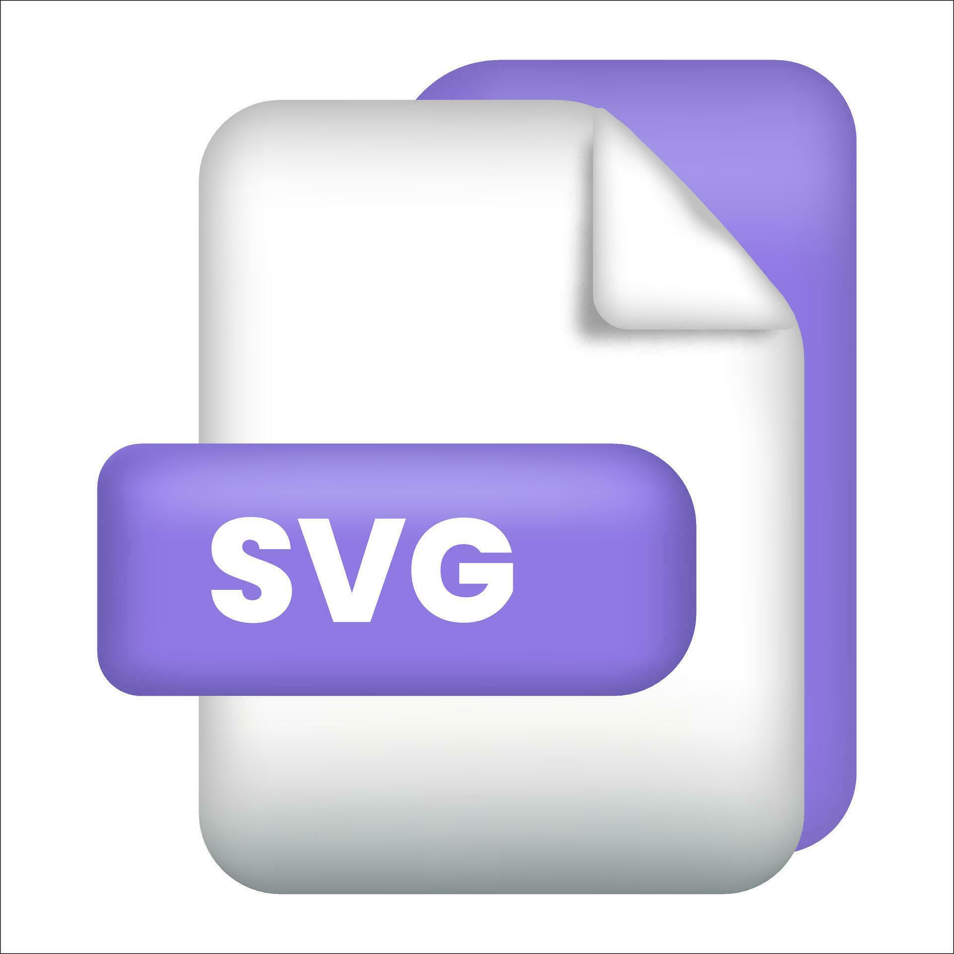 SVG file format icon. SVG file format 3d render icon with transparent background. SVG file ...